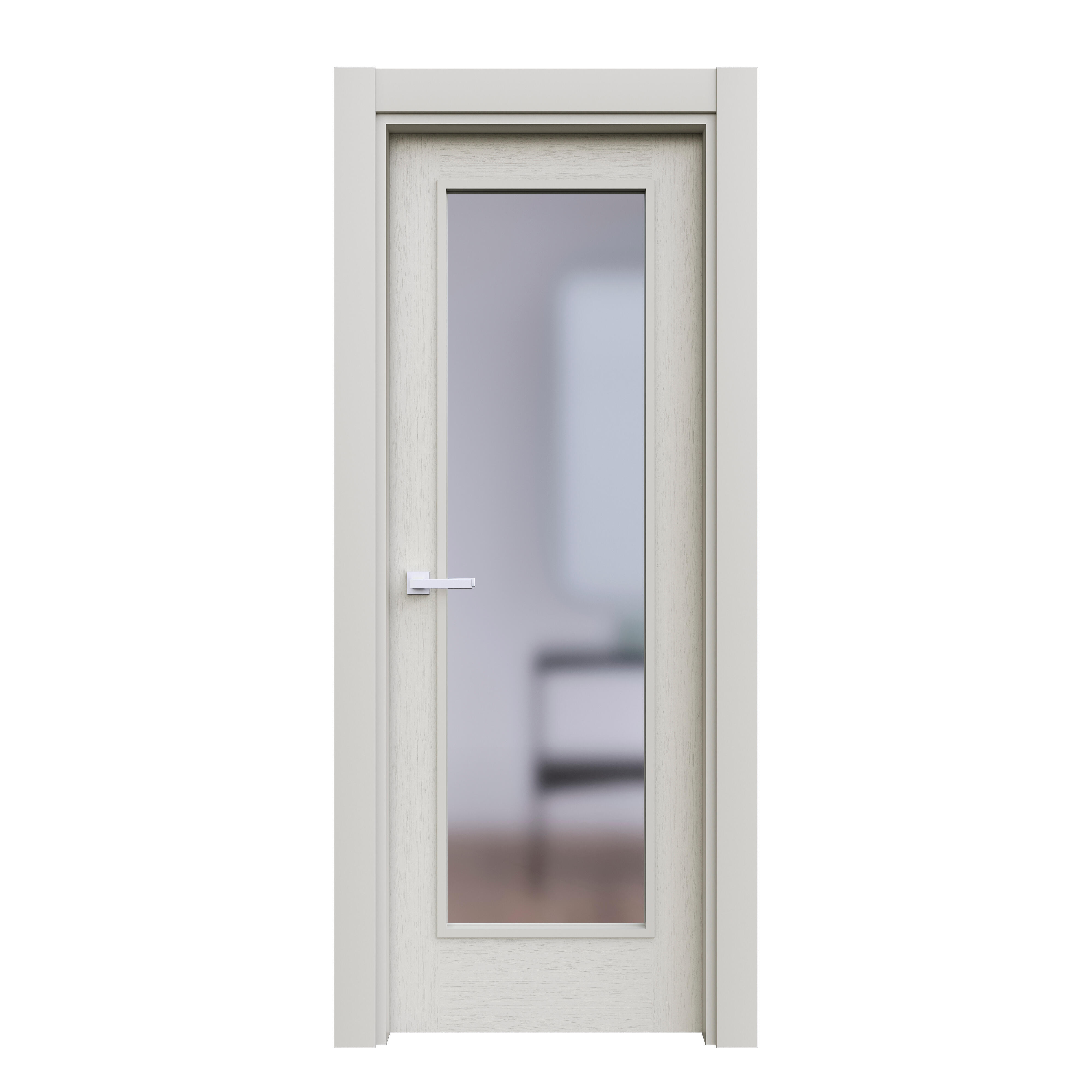 Puerta de interior abatible con cristal maciza lacada Tinte Castalla ...