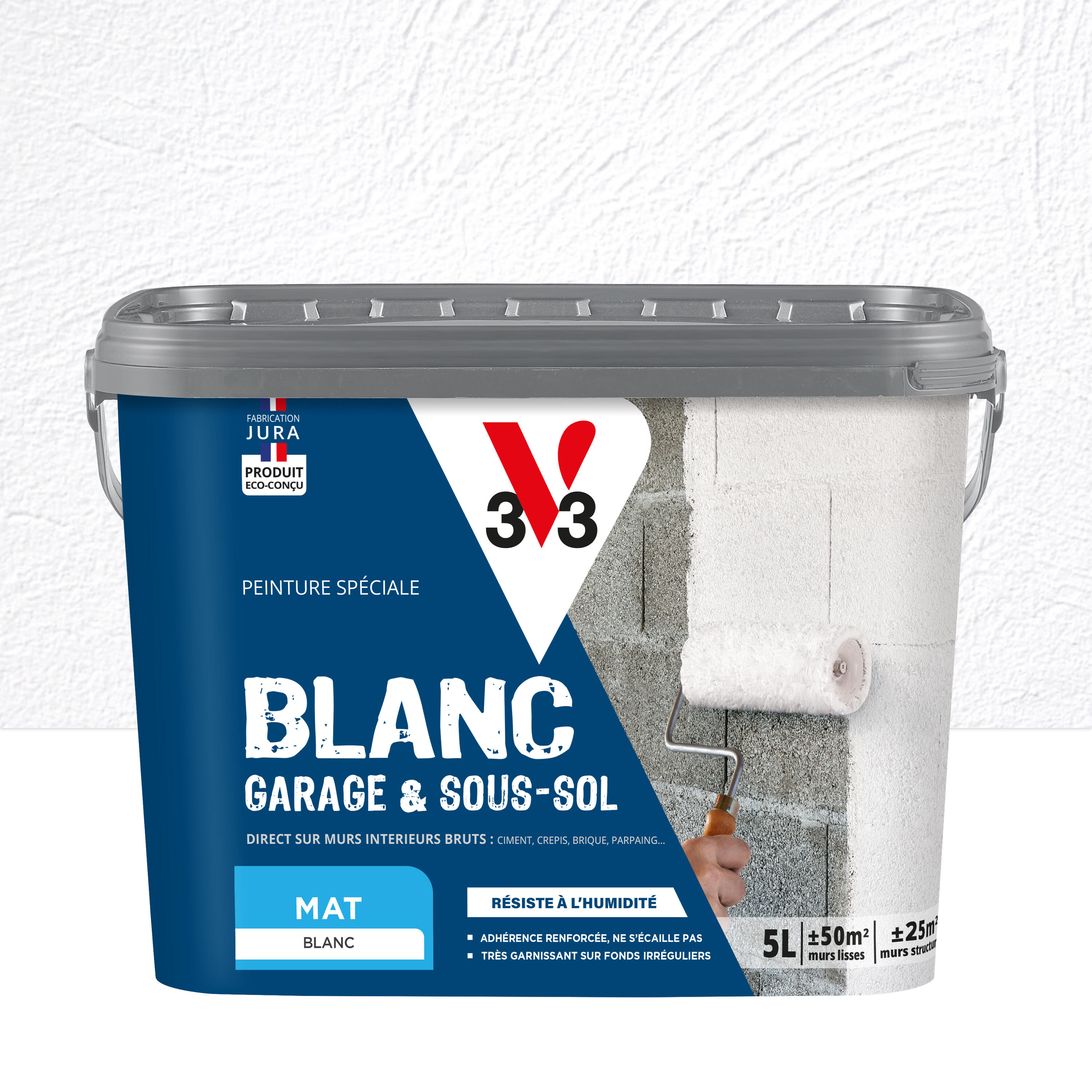 Peinture mur blanc mat V33 Garage&sous-sol 5L | Leroy Merlin