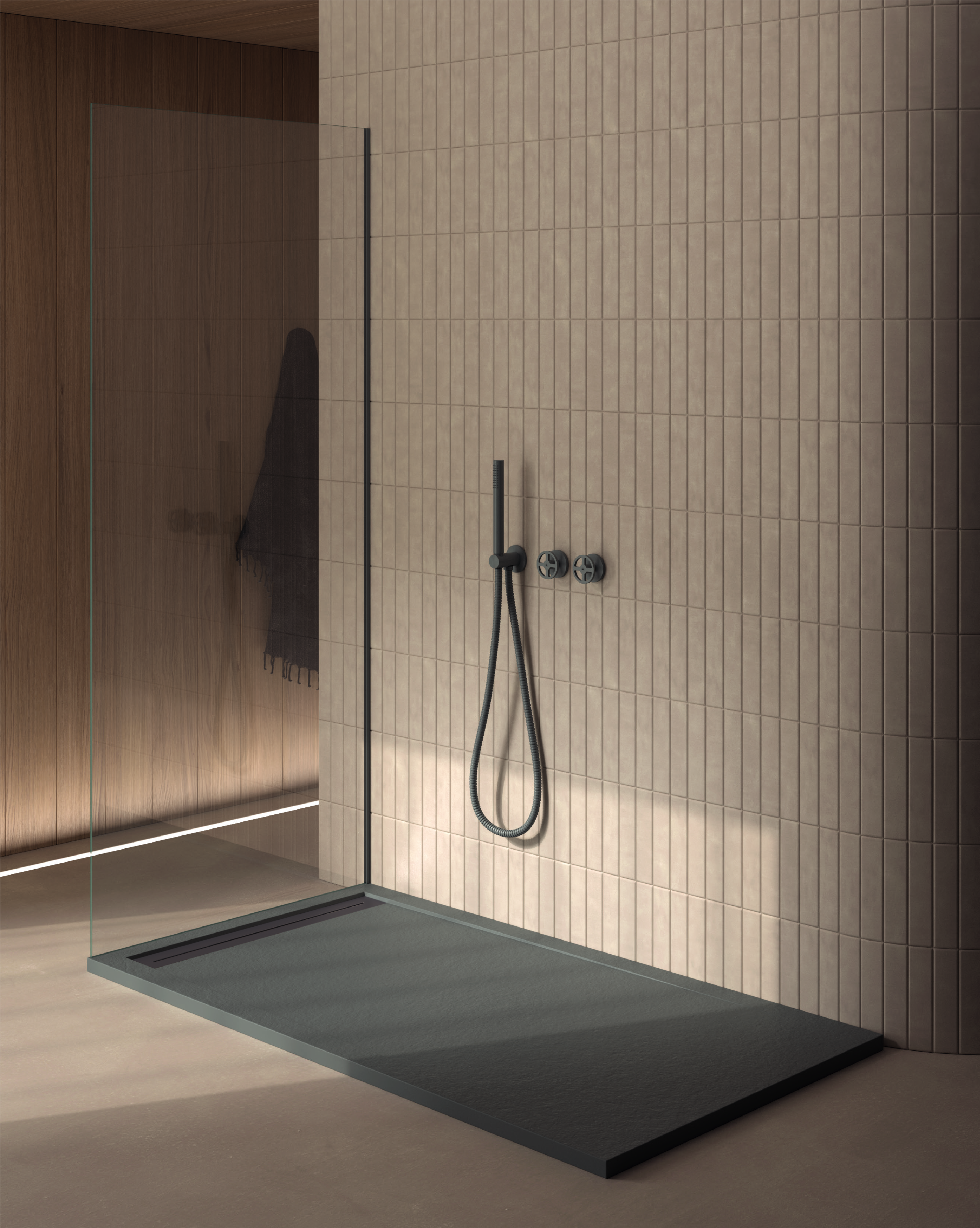 Plato de ducha ARIS 180x100 cm antracita | Leroy Merlin