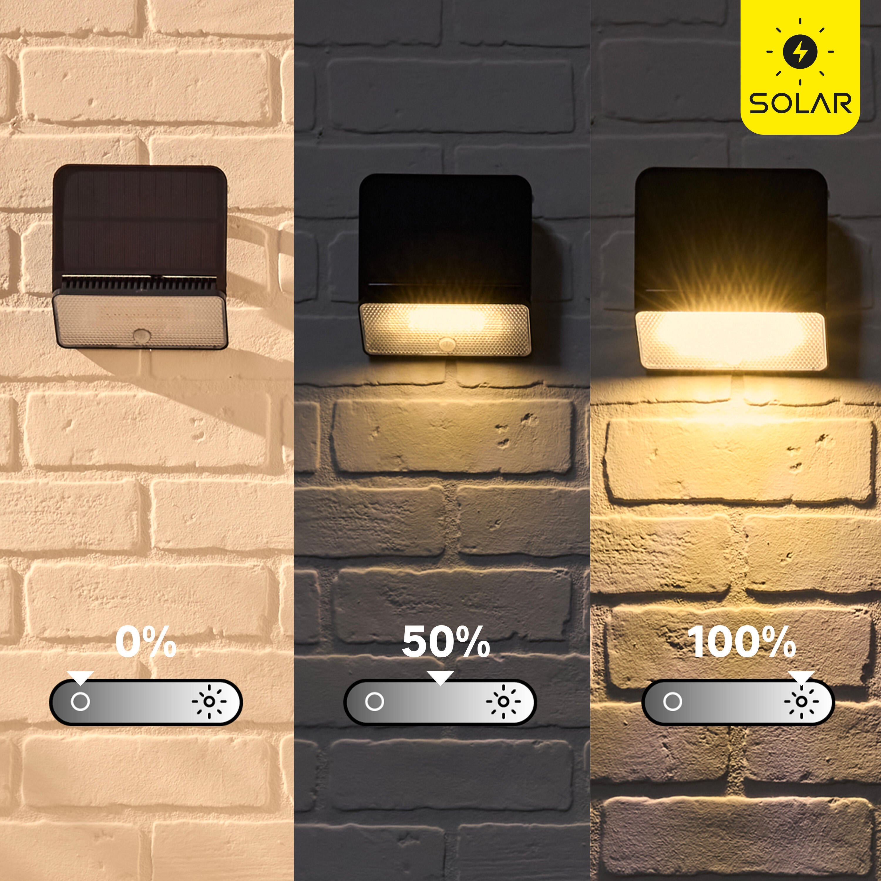 Projecteur solaire avec détecteur, 1000 Lumen, blanc neutre, Zuzo noir ...