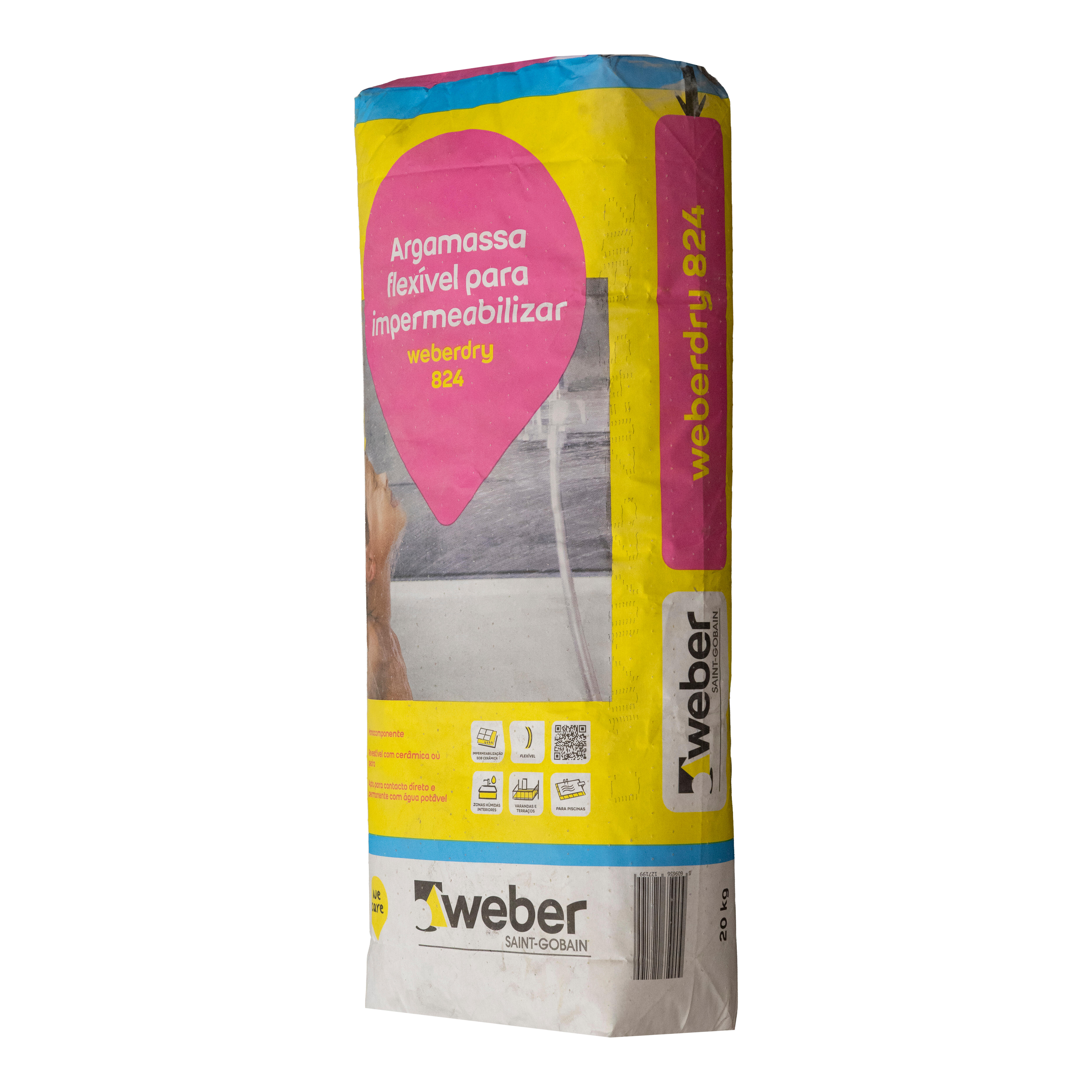ARGAMASSA DE IMPERMEABILIZAÇÃO WEBERDRY 824 20KG | Obramat