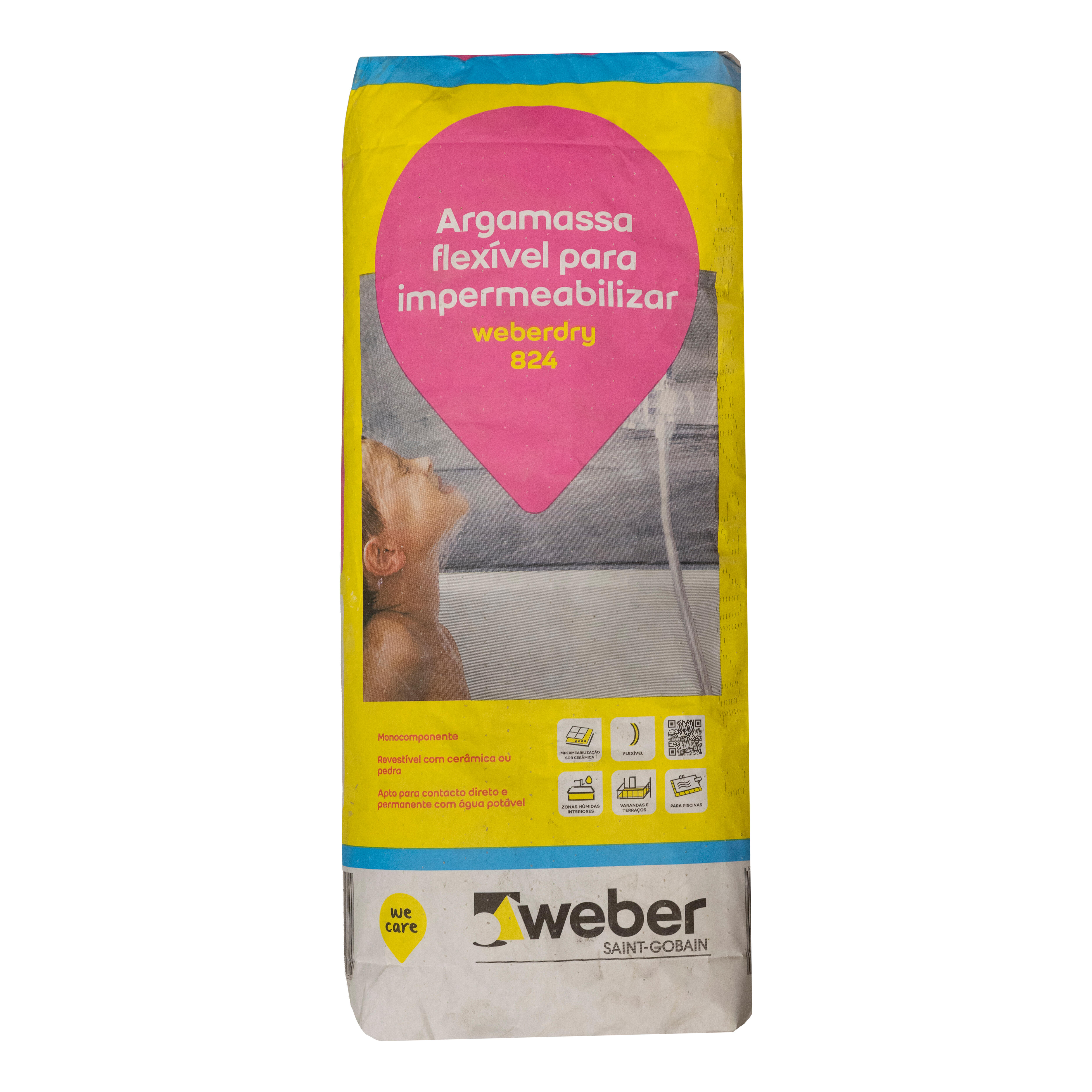 ARGAMASSA DE IMPERMEABILIZAÇÃO WEBERDRY 824 20KG | Obramat