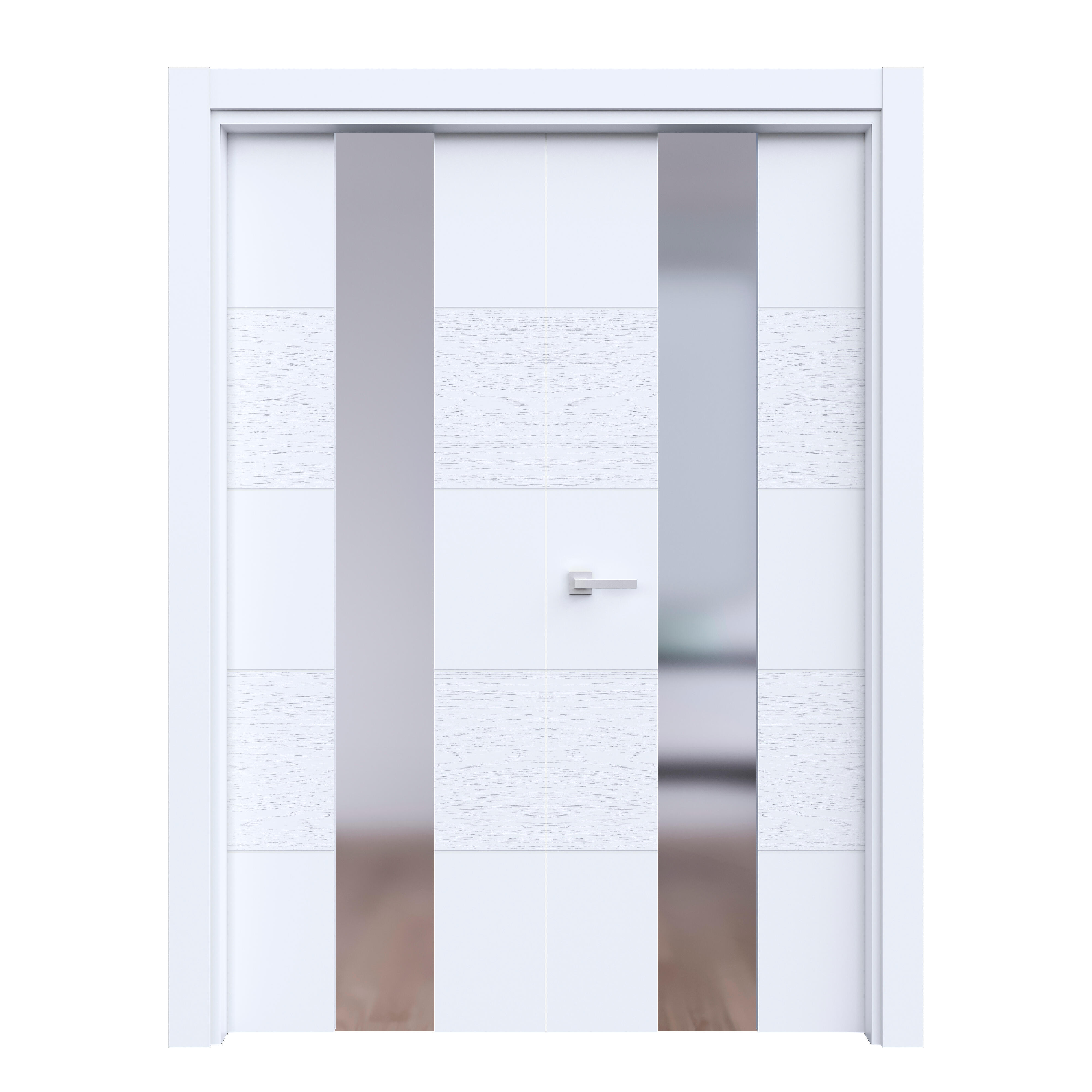 Puerta de interior abatible doble vidriera con cristal incluido maciza ...