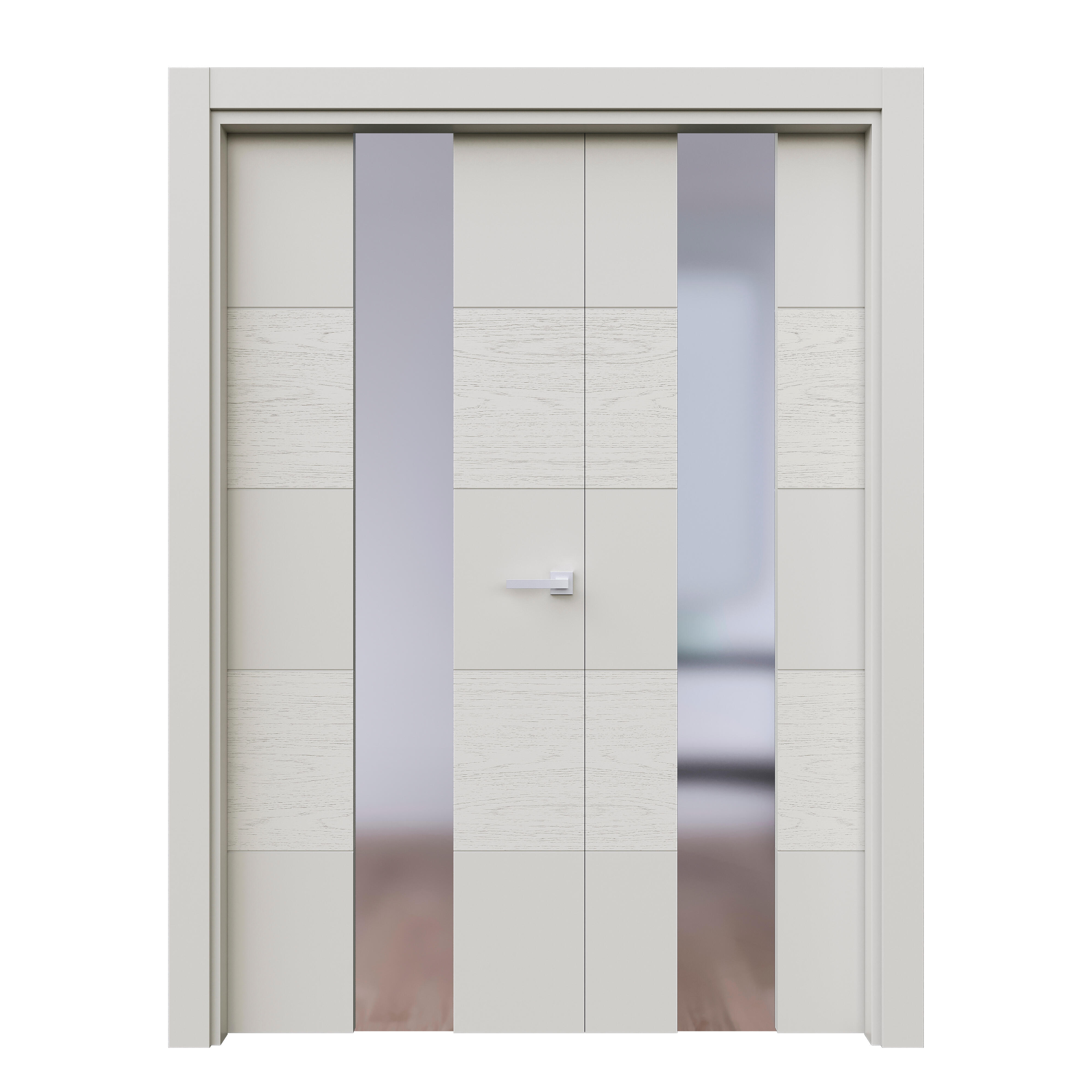 Puerta de interior abatible con fijo cristal maciza lacada Tinte ...