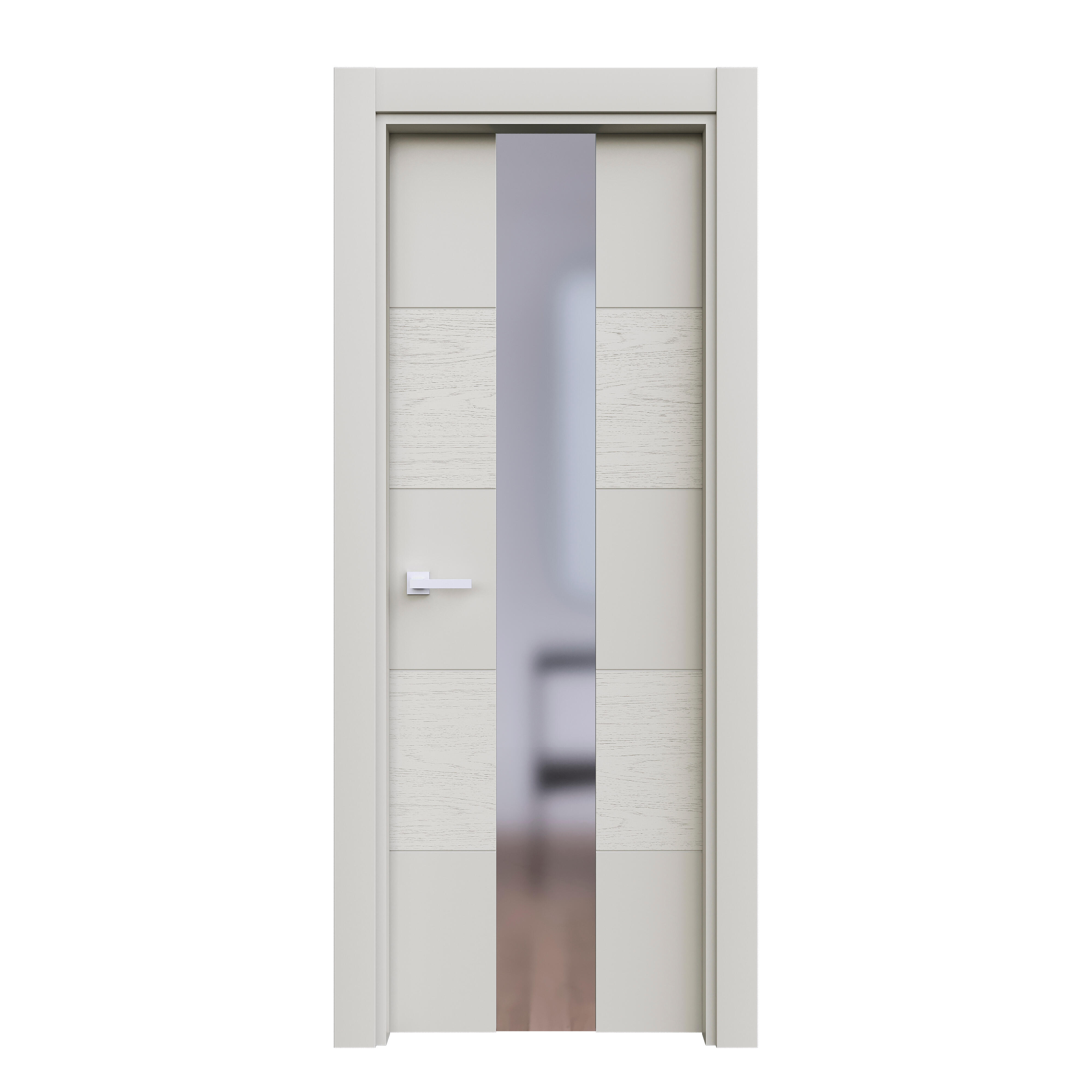 Puerta de interior abatible con cristal maciza lacada Tinte Castalla ...