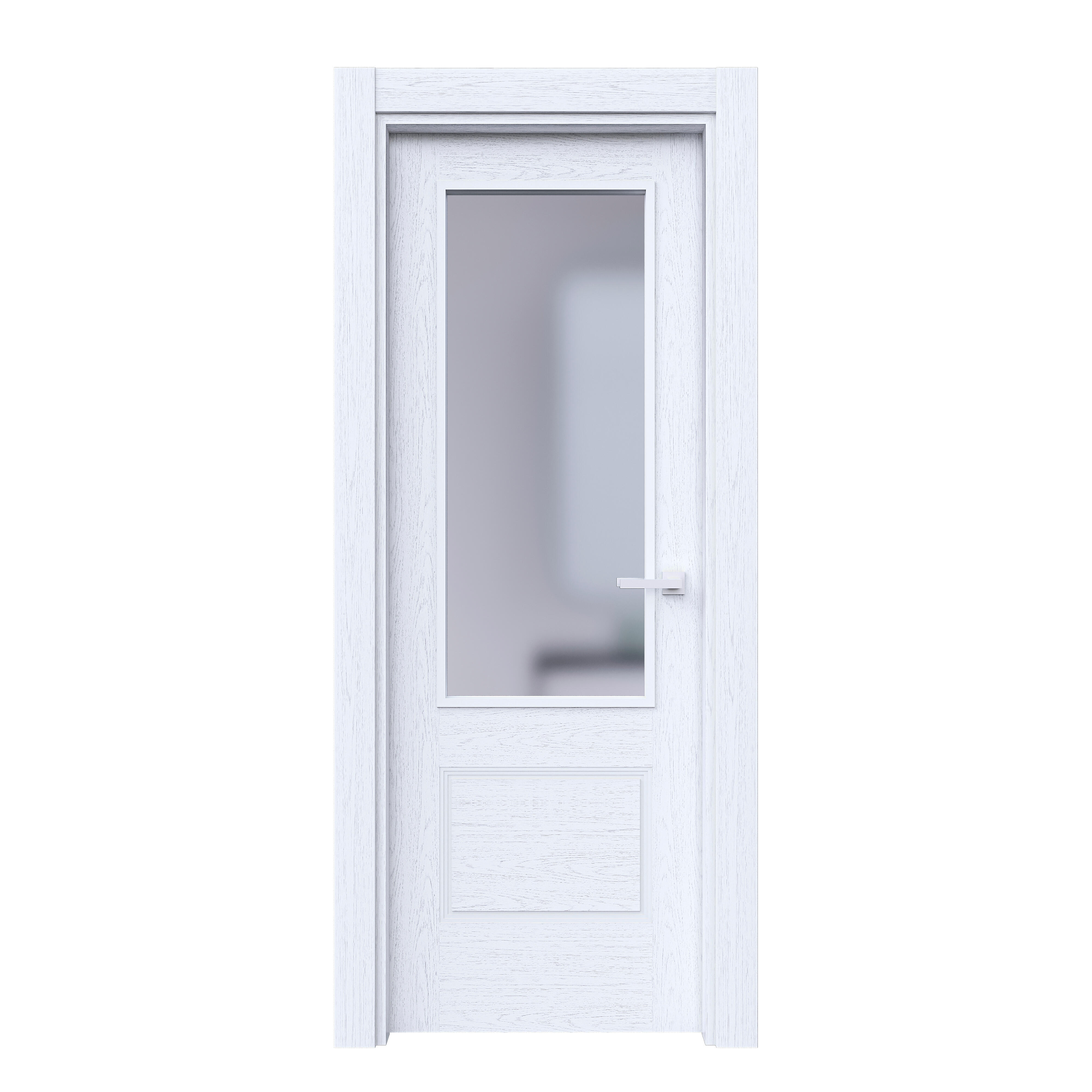 Puerta de interior abatible vidriera con cristal incluido estructura maciza acabado lacado serie ...