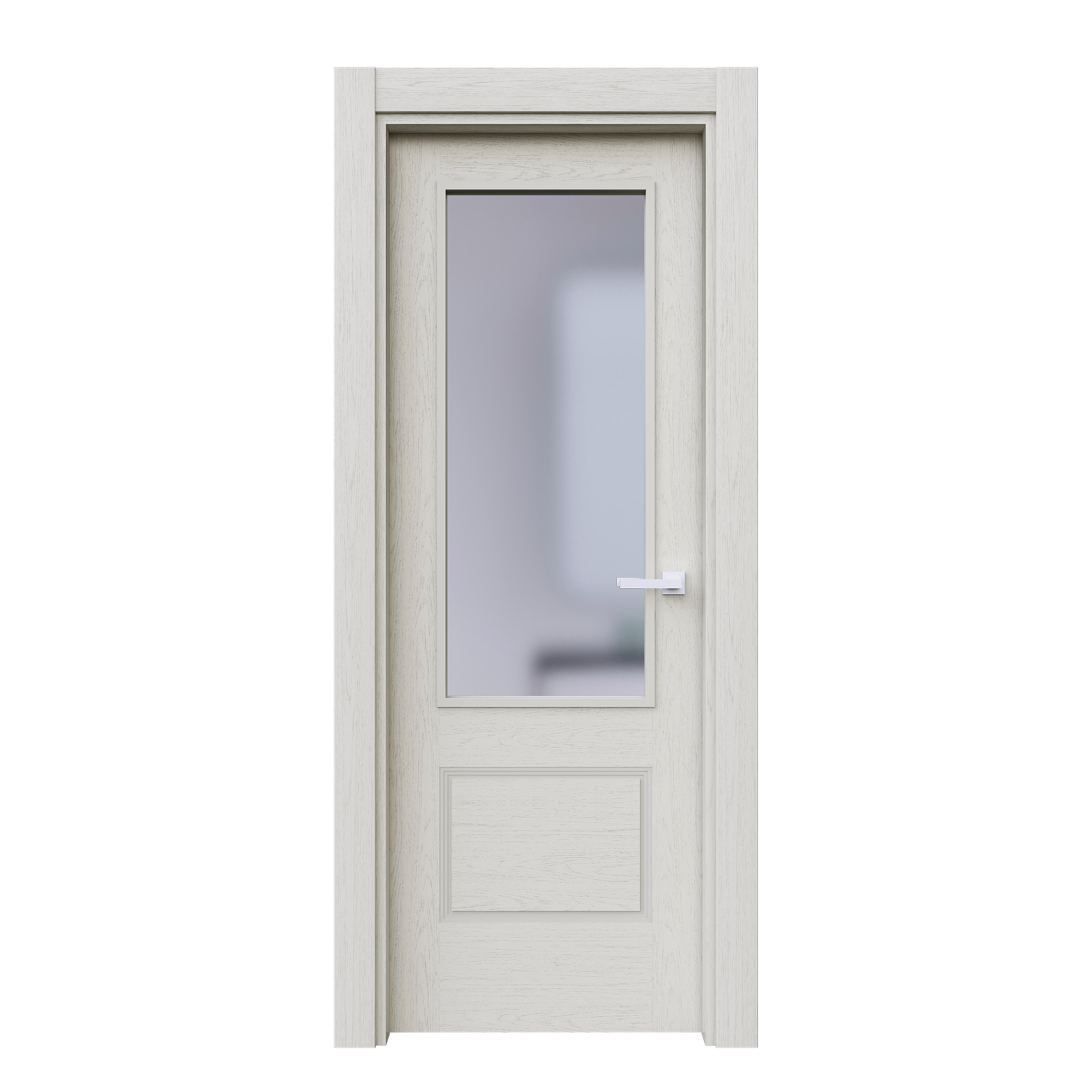 Puerta de interior abatible con cristal maciza lacada Tinte Castalla ...