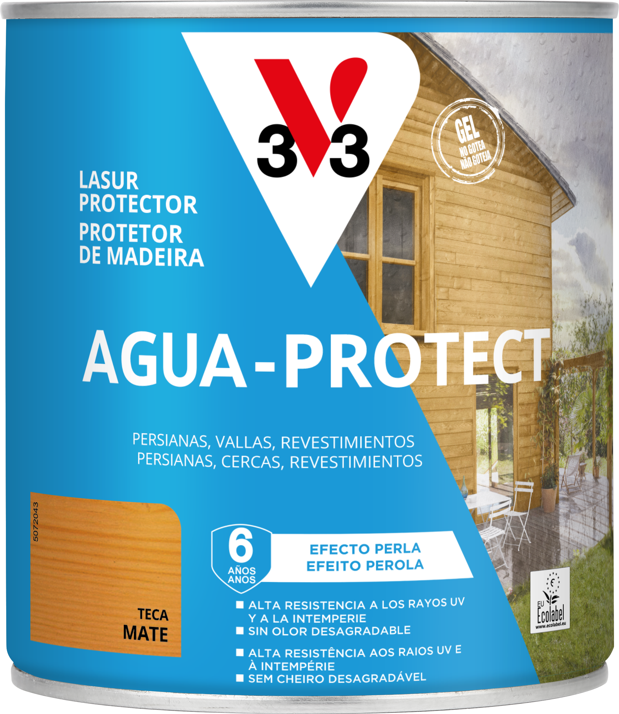 Protector madera exterior color teca para caseta de jardín, puerta ...
