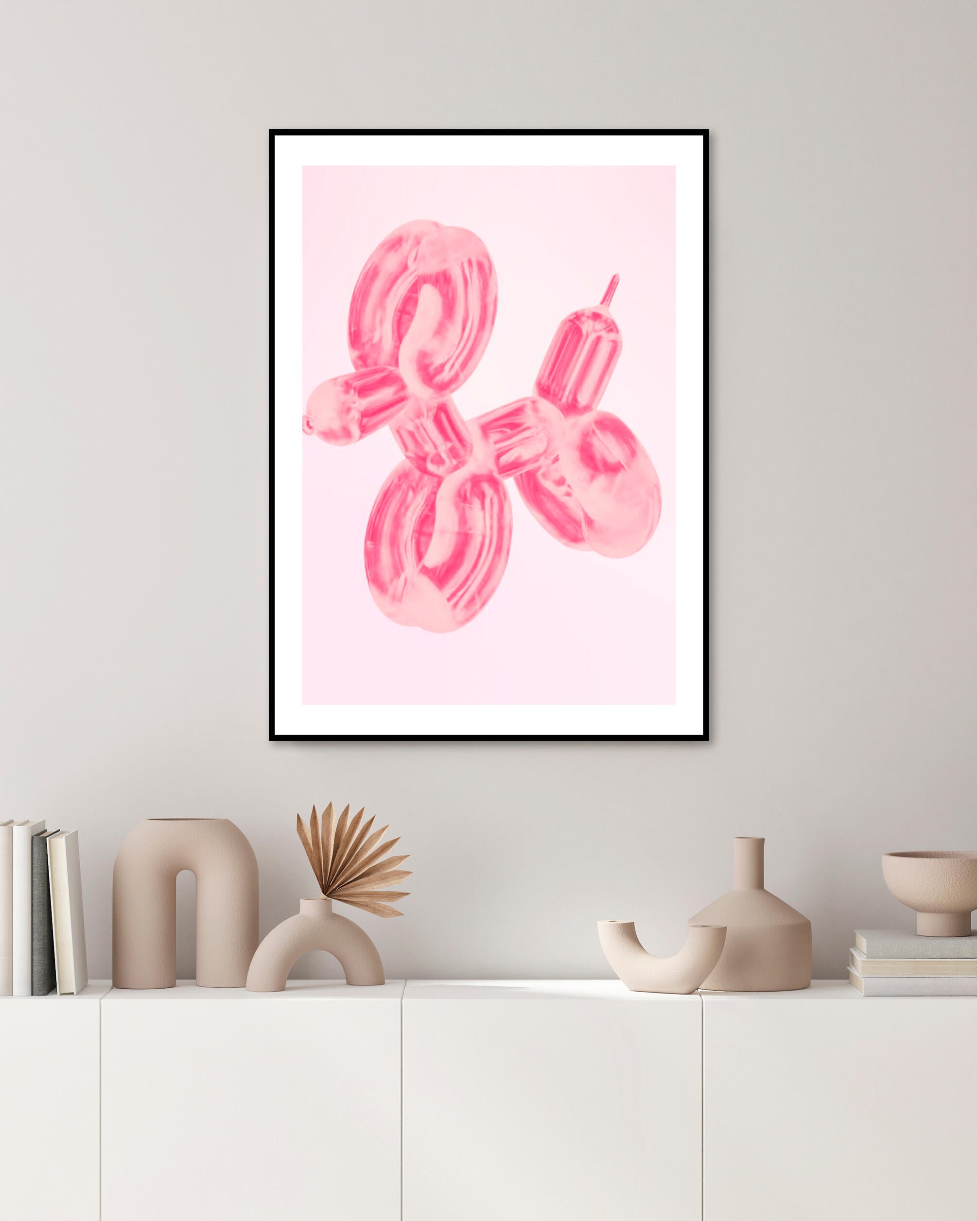 Cuadro con marco Perrito de globos rosas 61 cm x 81 cm | Leroy Merlin