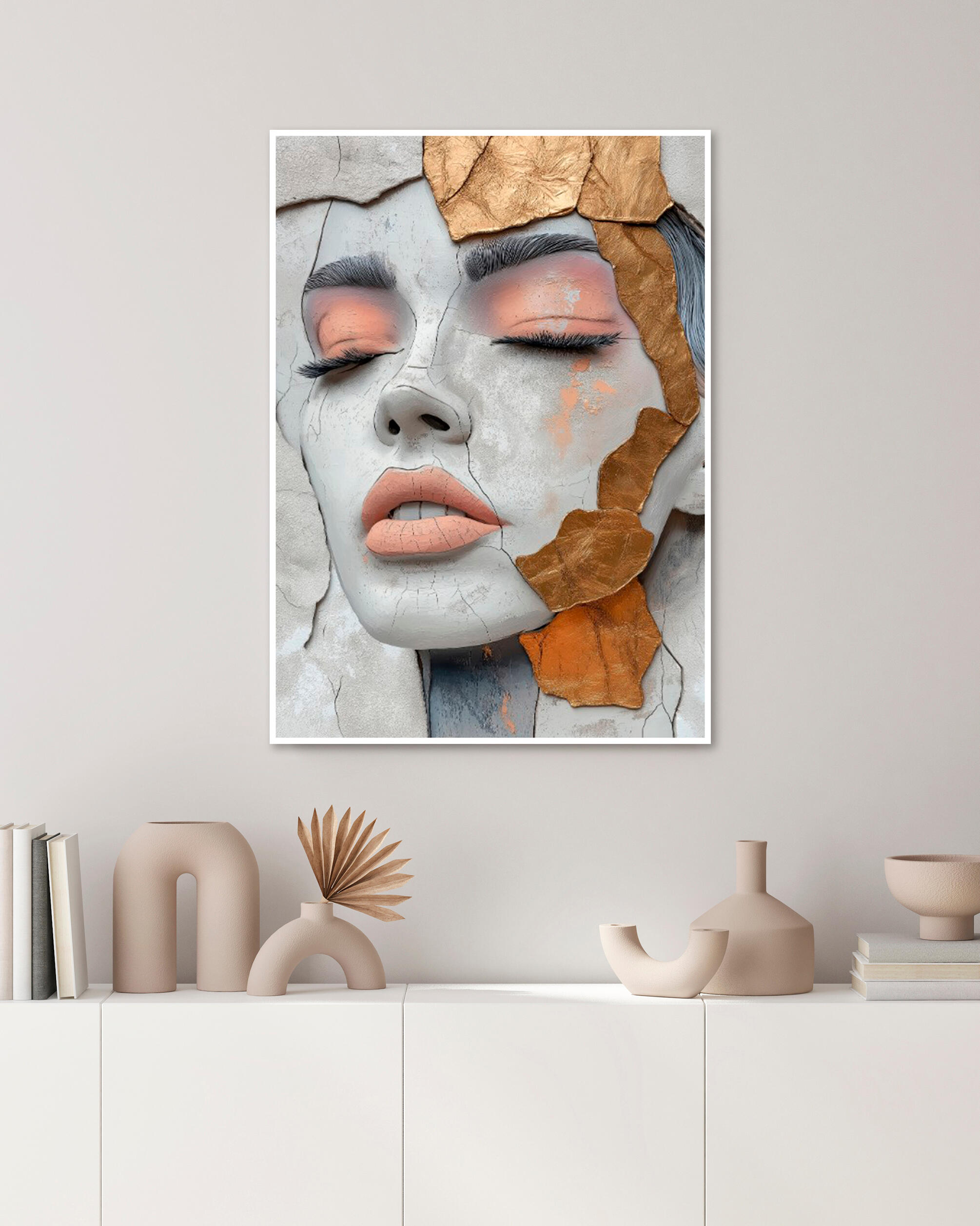 Cuadro con marco Rostro de Mujer Abstracto 61 cm x 81 cm | Leroy Merlin