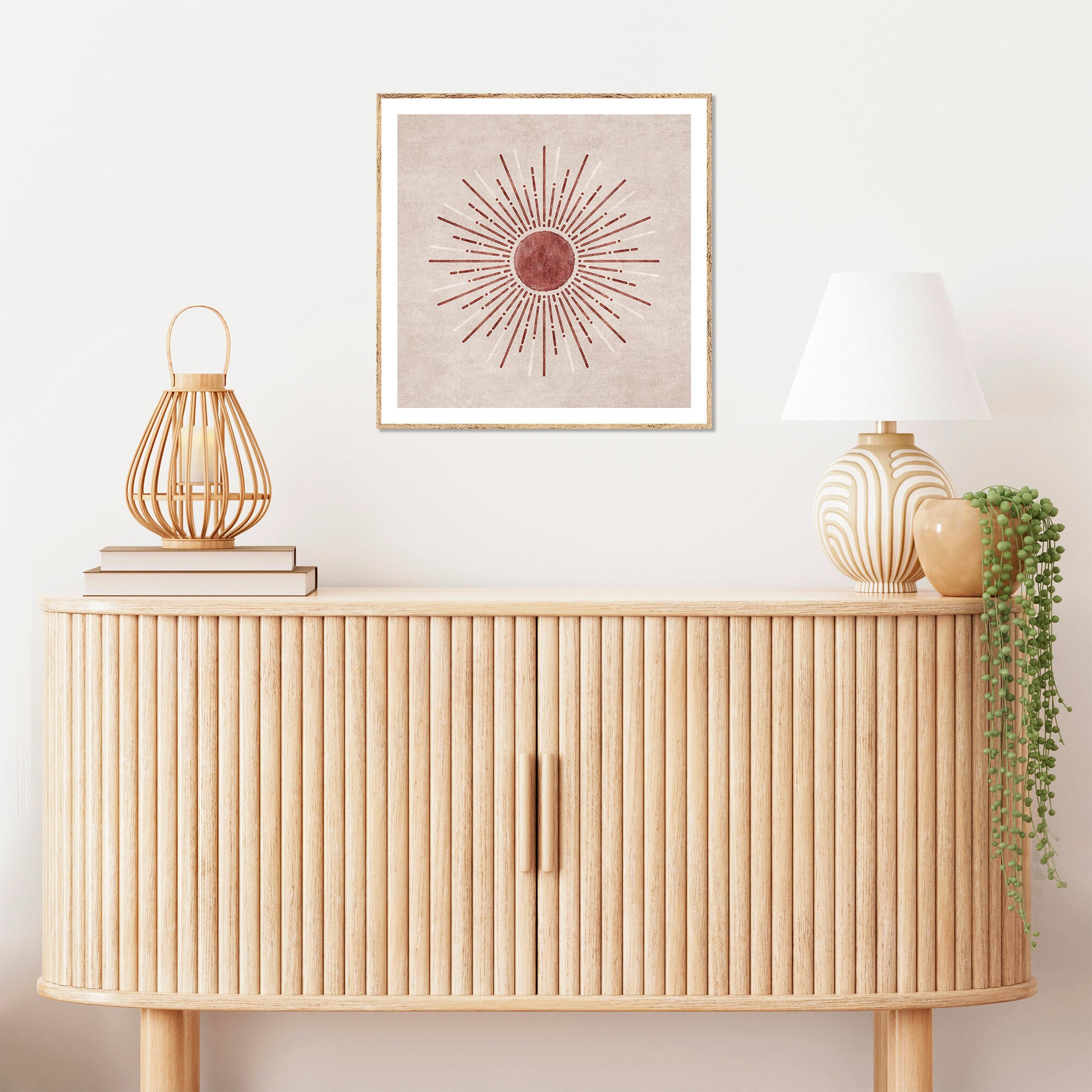 Cuadro con marco Sol Radiante 41 cm x 41 cm | Leroy Merlin