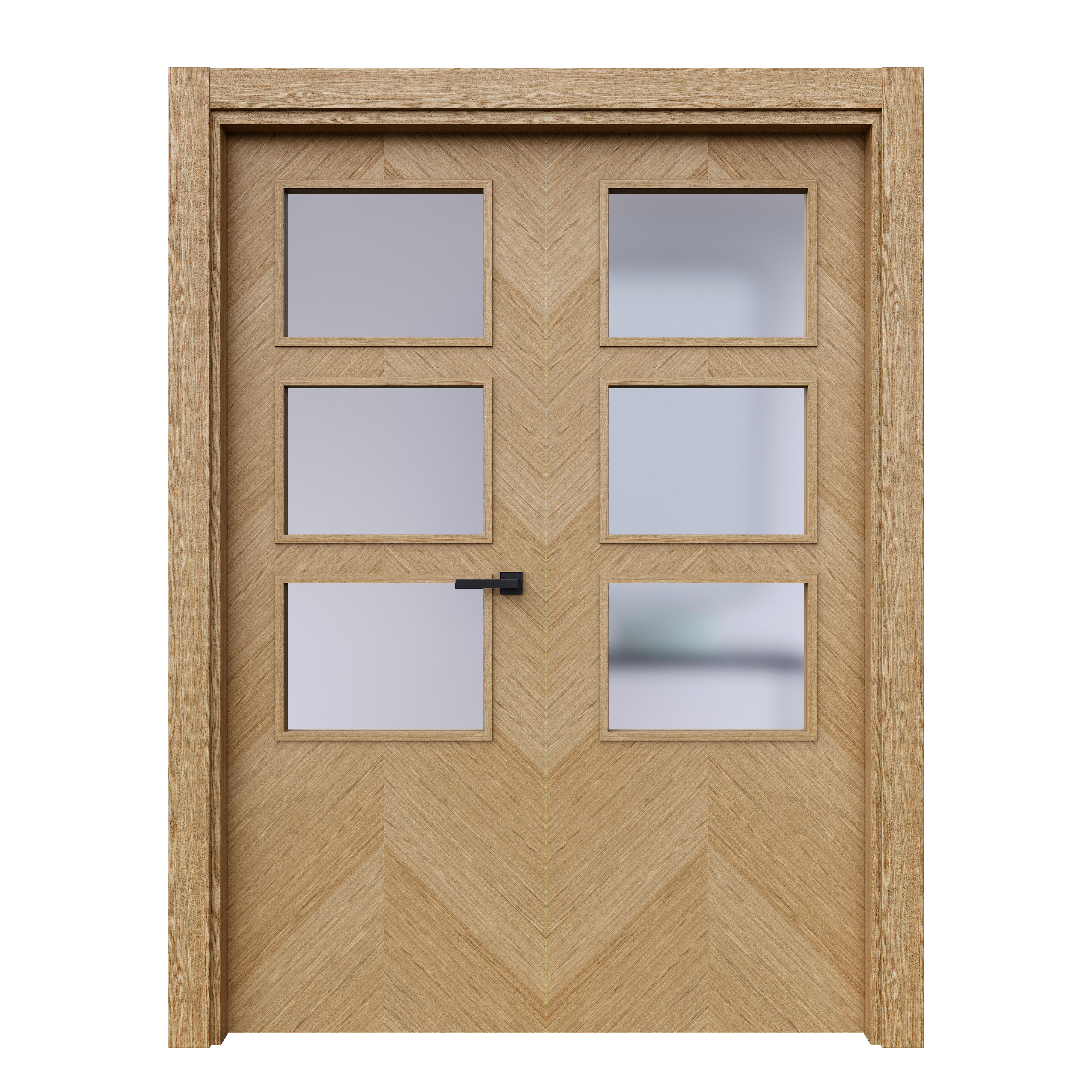 Puerta de interior abatible doble vidriera con cristal incluido estructura maciza acabado ...