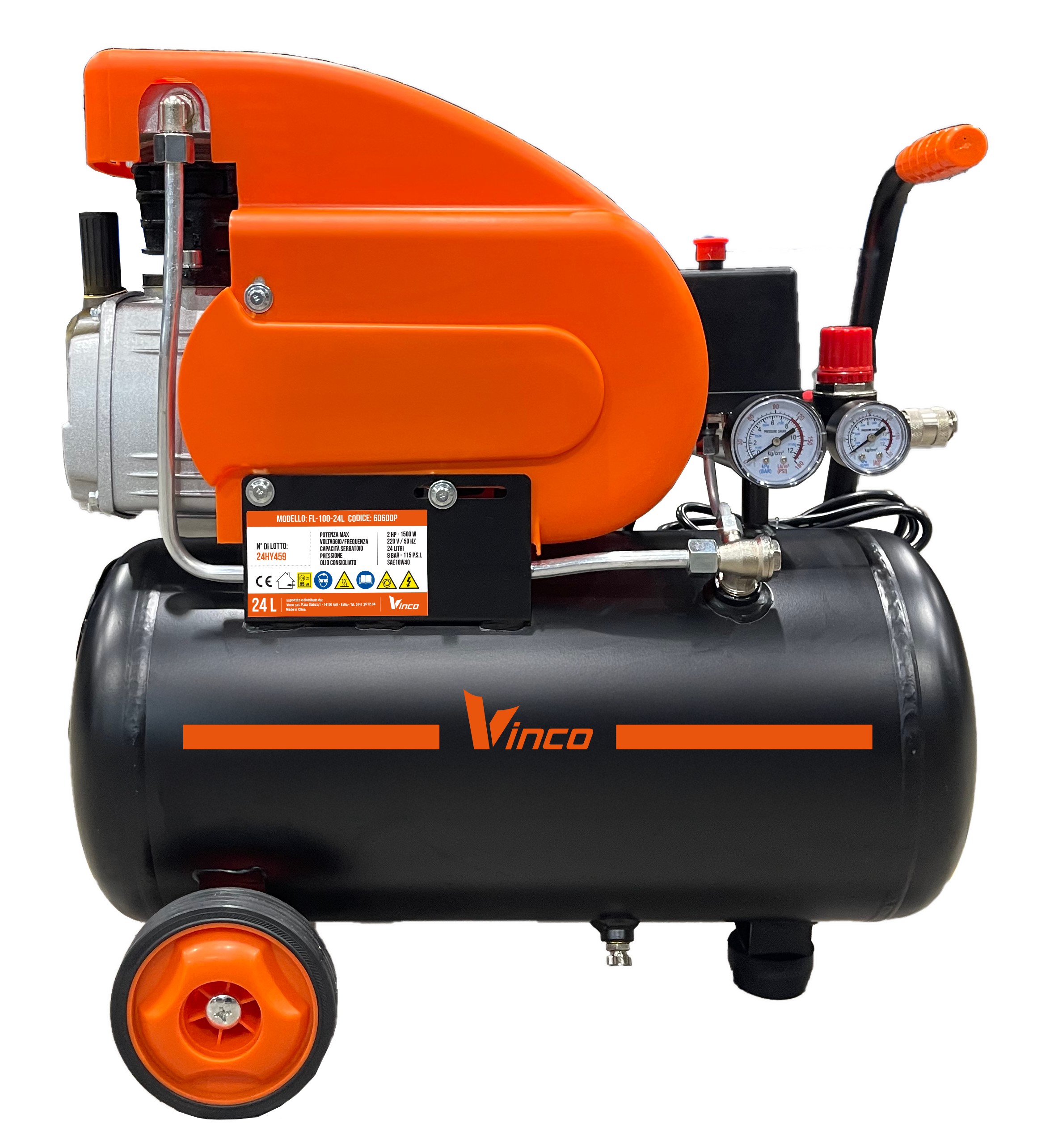 Compressore ad olio LUBRIFICATO 1.5KW 24 l, 2 hp, 8 bar | Leroy Merlin
