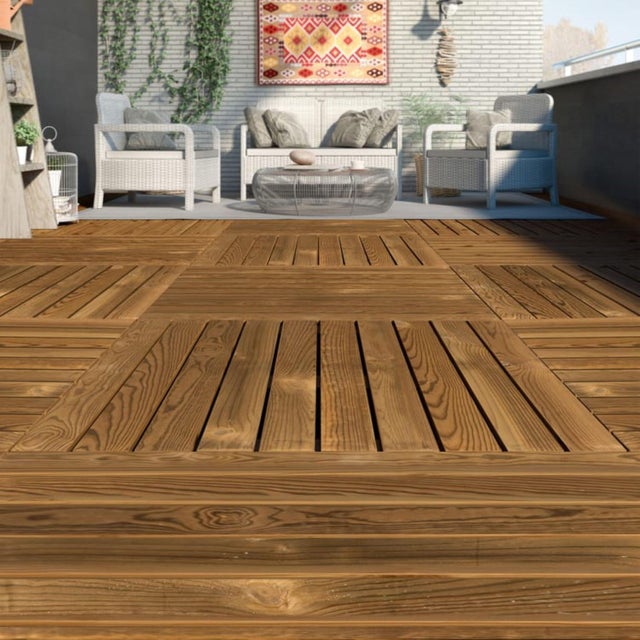 Baldosa de Madera Exterior: Terraza Cálida y Natural