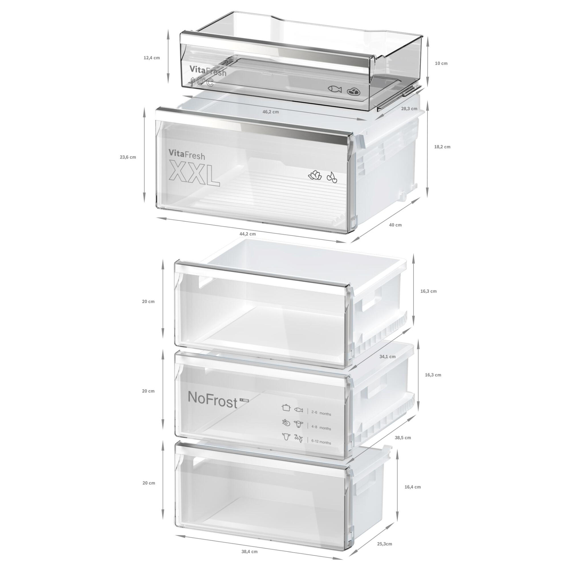 Frigorífico combi BOSCH KGN39LBCF No Frost 203cm 363L negro clase C ...