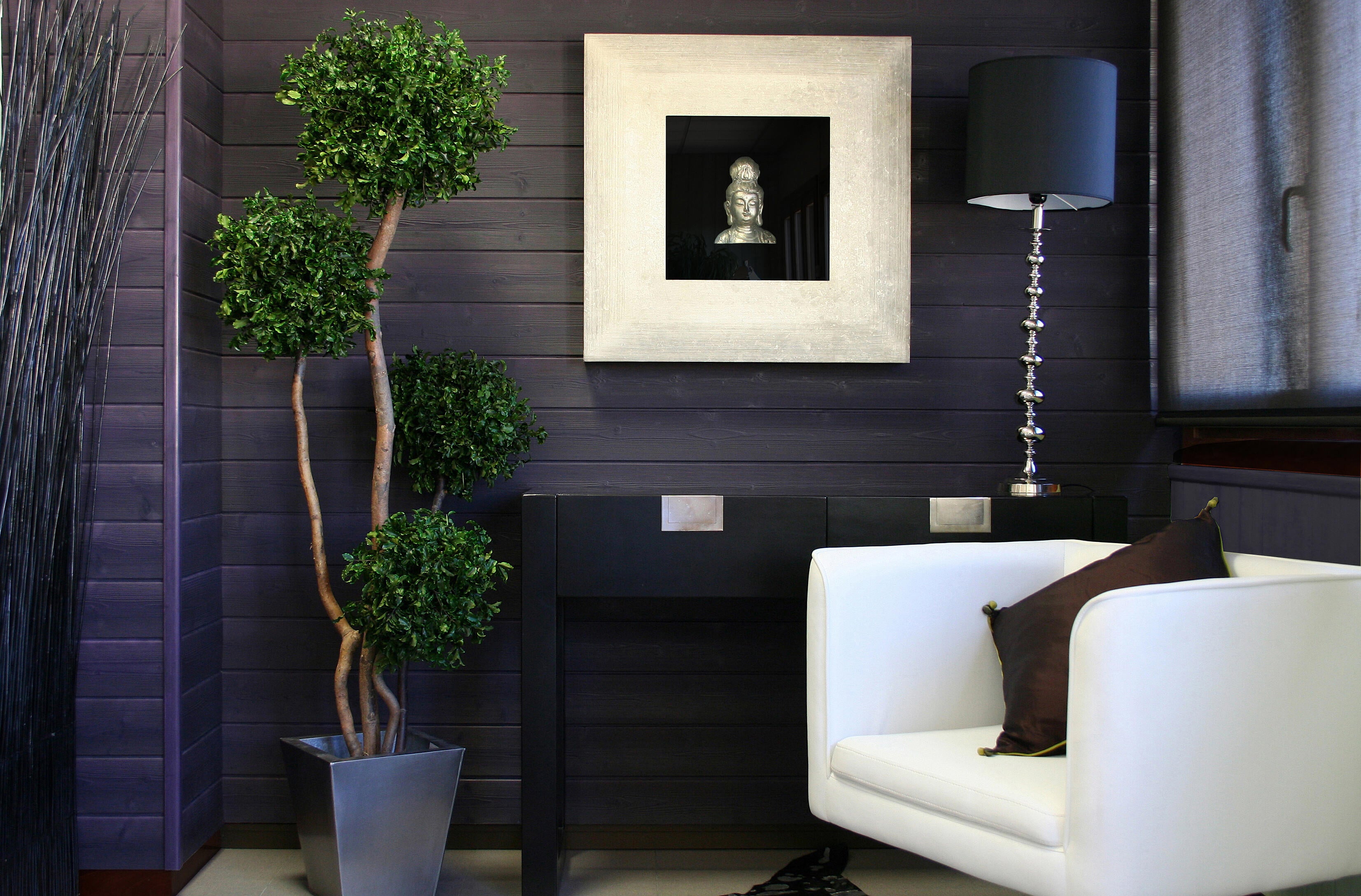 Friso de abeto 9,5X300 cm HORIZON madera acabado morado espesor de 10mm ...