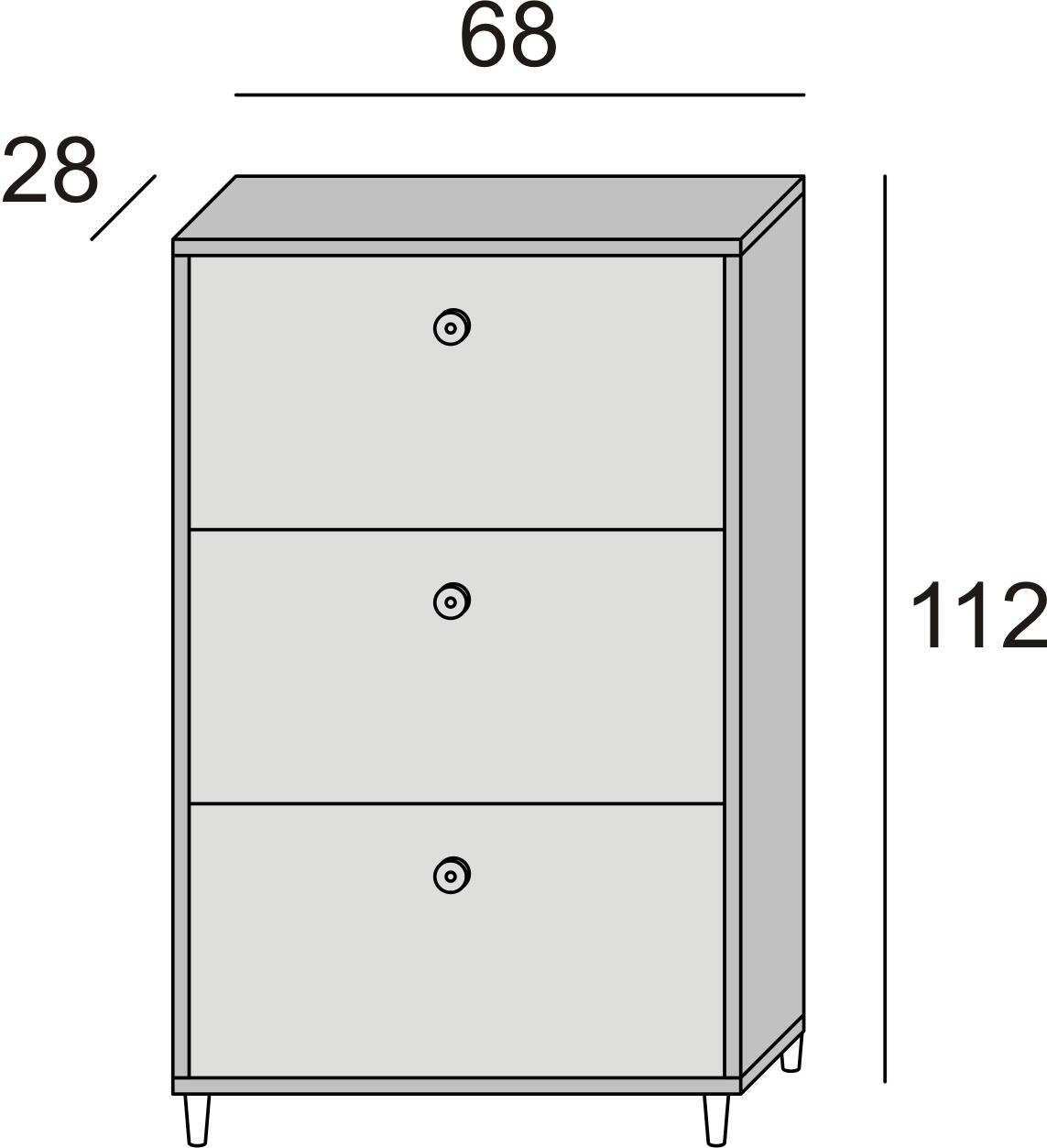 Scarpiera Olmo Fiore 3 ante doppia profondità L 67 x H 112 x P 28 cm 18 ...