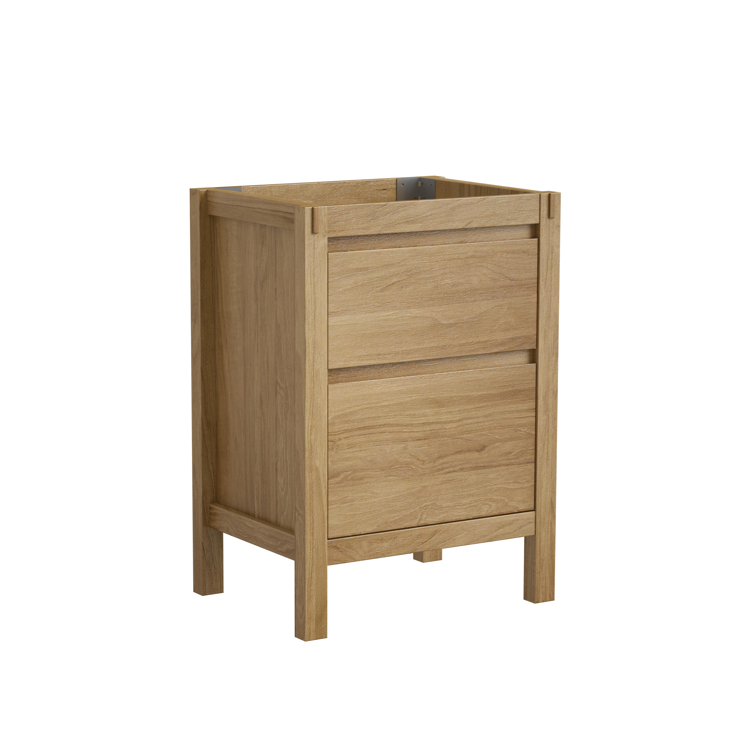Meuble sous-vasque 2t L.60cm x H.85cm x P.45.4cm plaqué teck Acadia ...