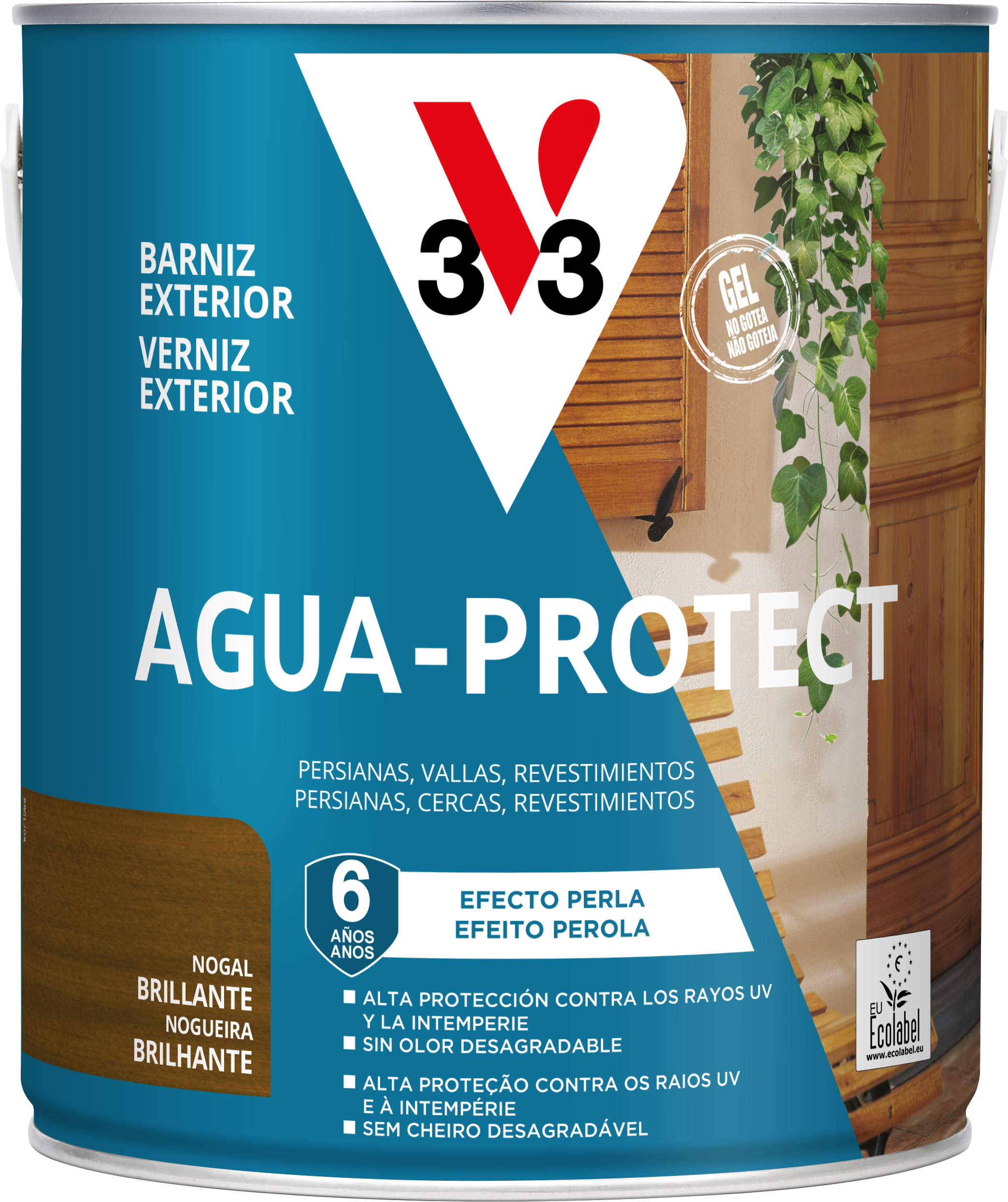 Barniz de madera de exterior color nogal para ventana, puerta, persiana ...