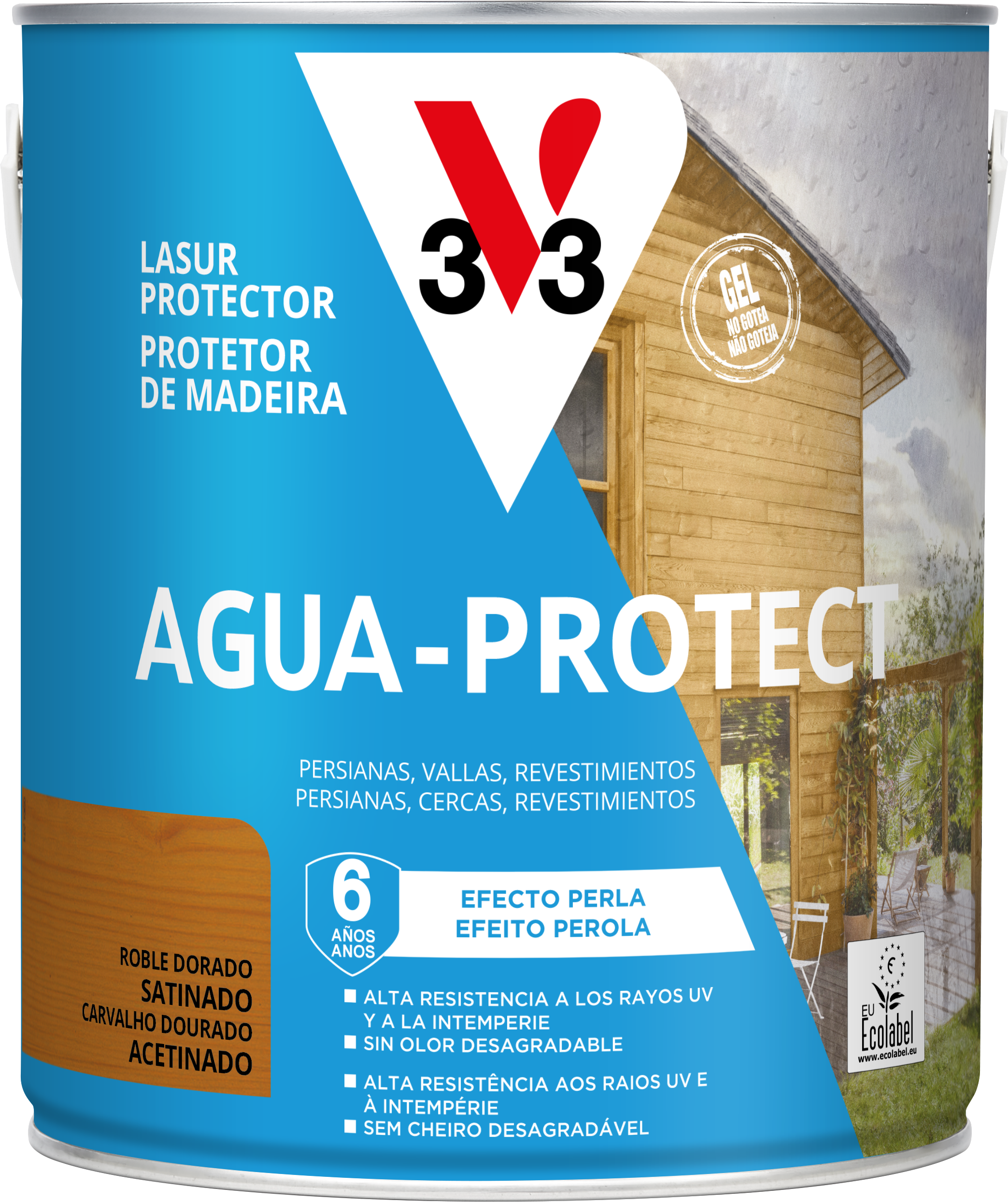 Protector madera exterior color roble dorado para caseta de jardín ...