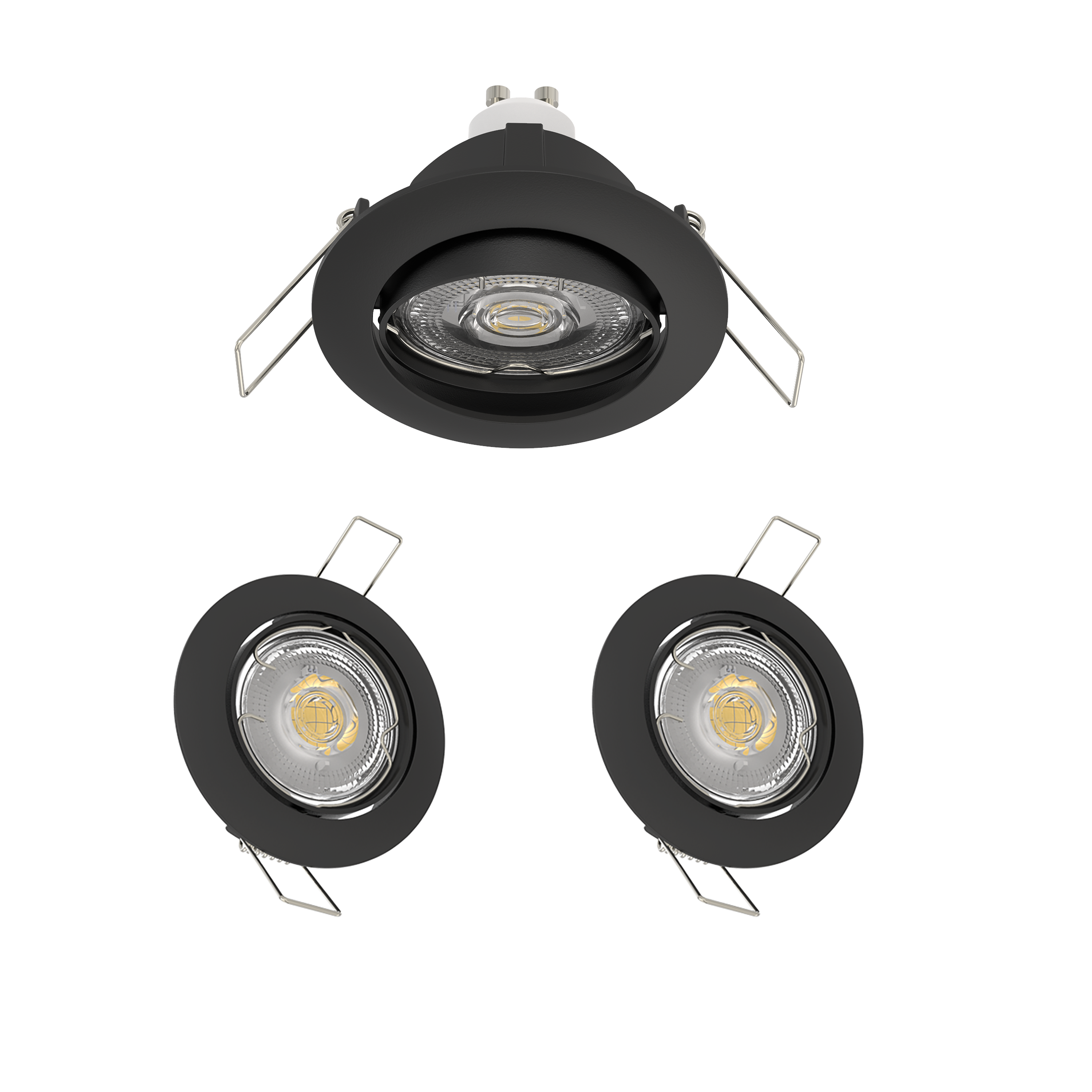 Kit 3 spots encastrés GU10 Clane orientable 450 Lumens blanc chaud ...