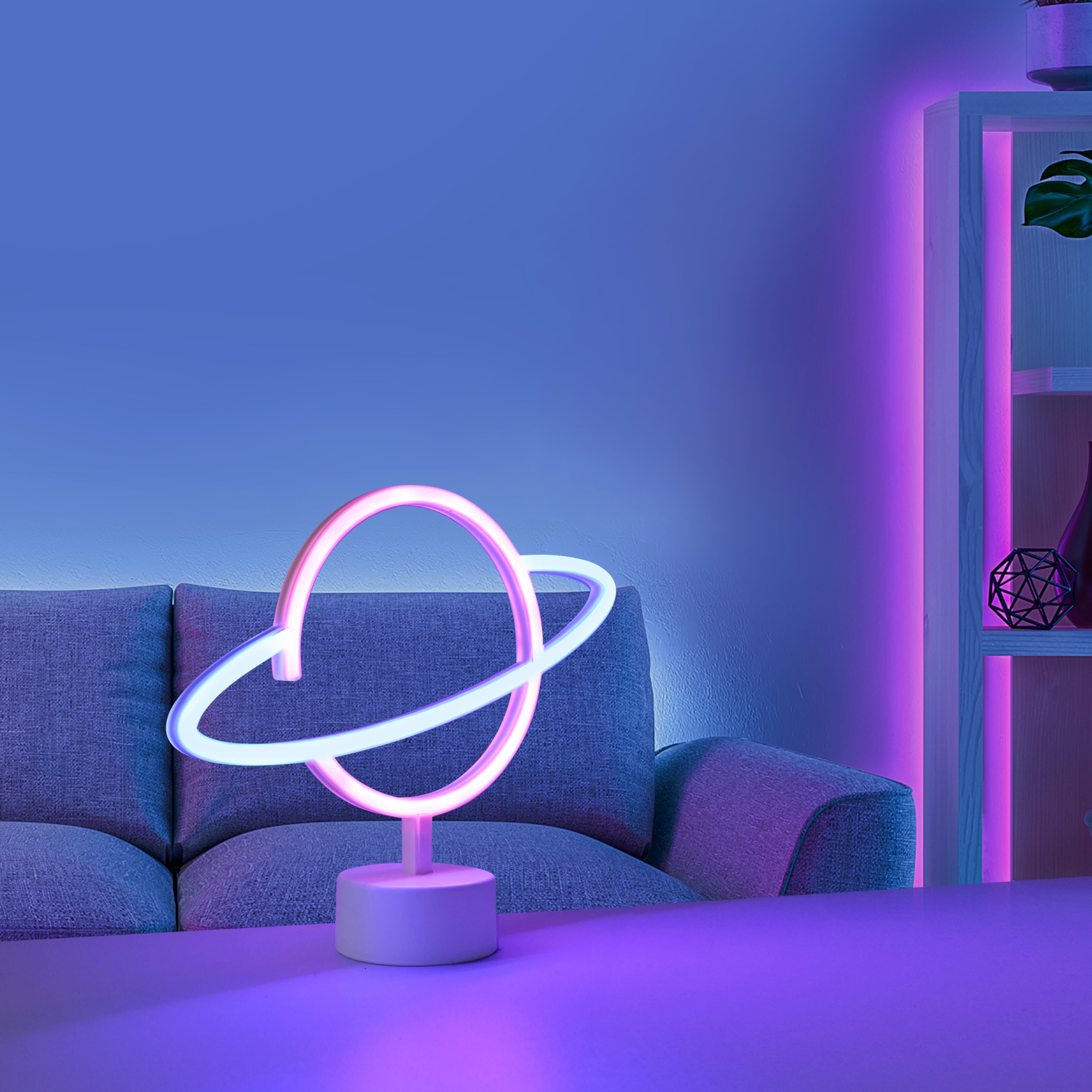 Lámpara de mesa LED NEON-SATUR JUST LIGHT con estructura gris | Leroy ...