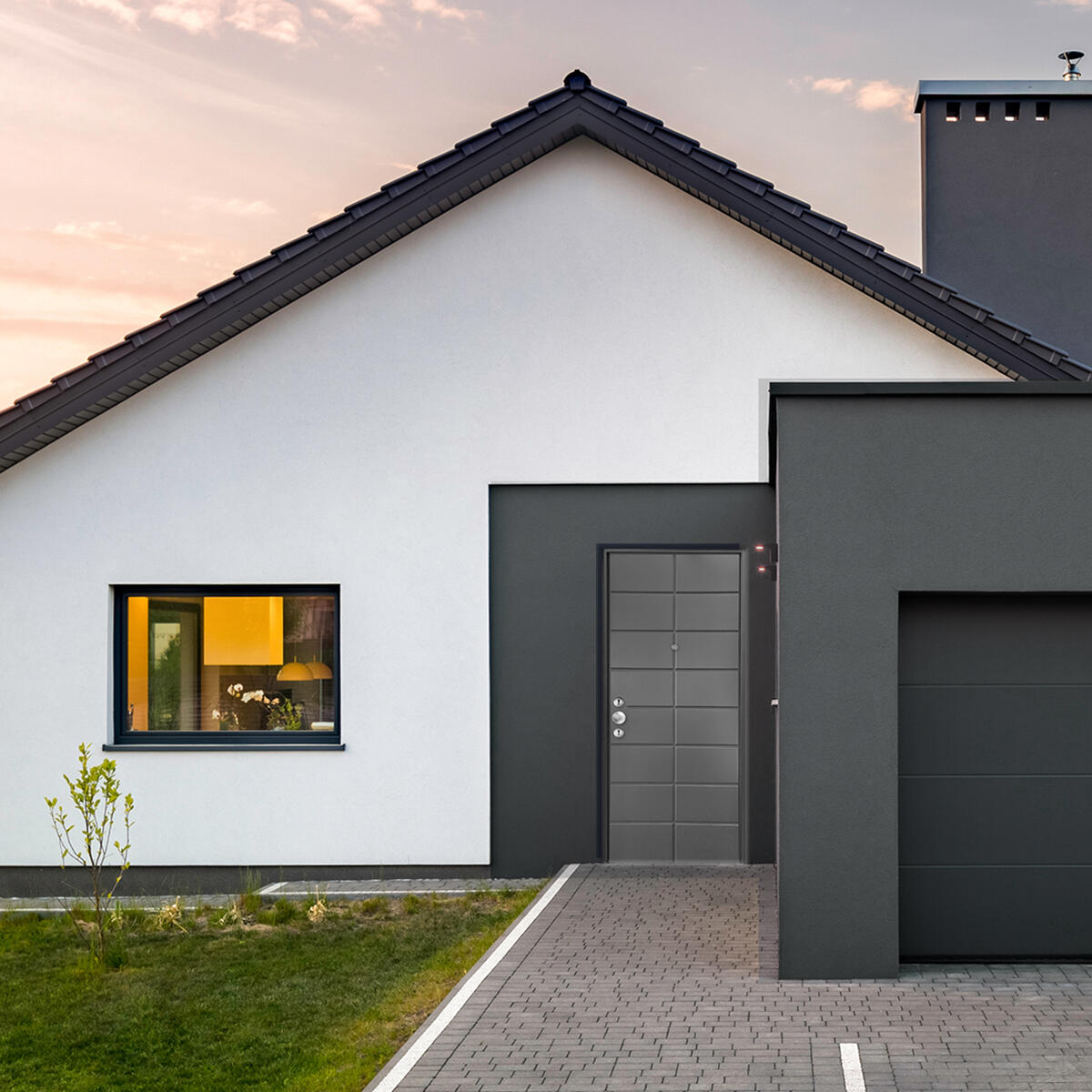 Porta blindata MASTER HI-MAX DOUBLE ANTHRACITE L 80 x H 210 cm grigio ...