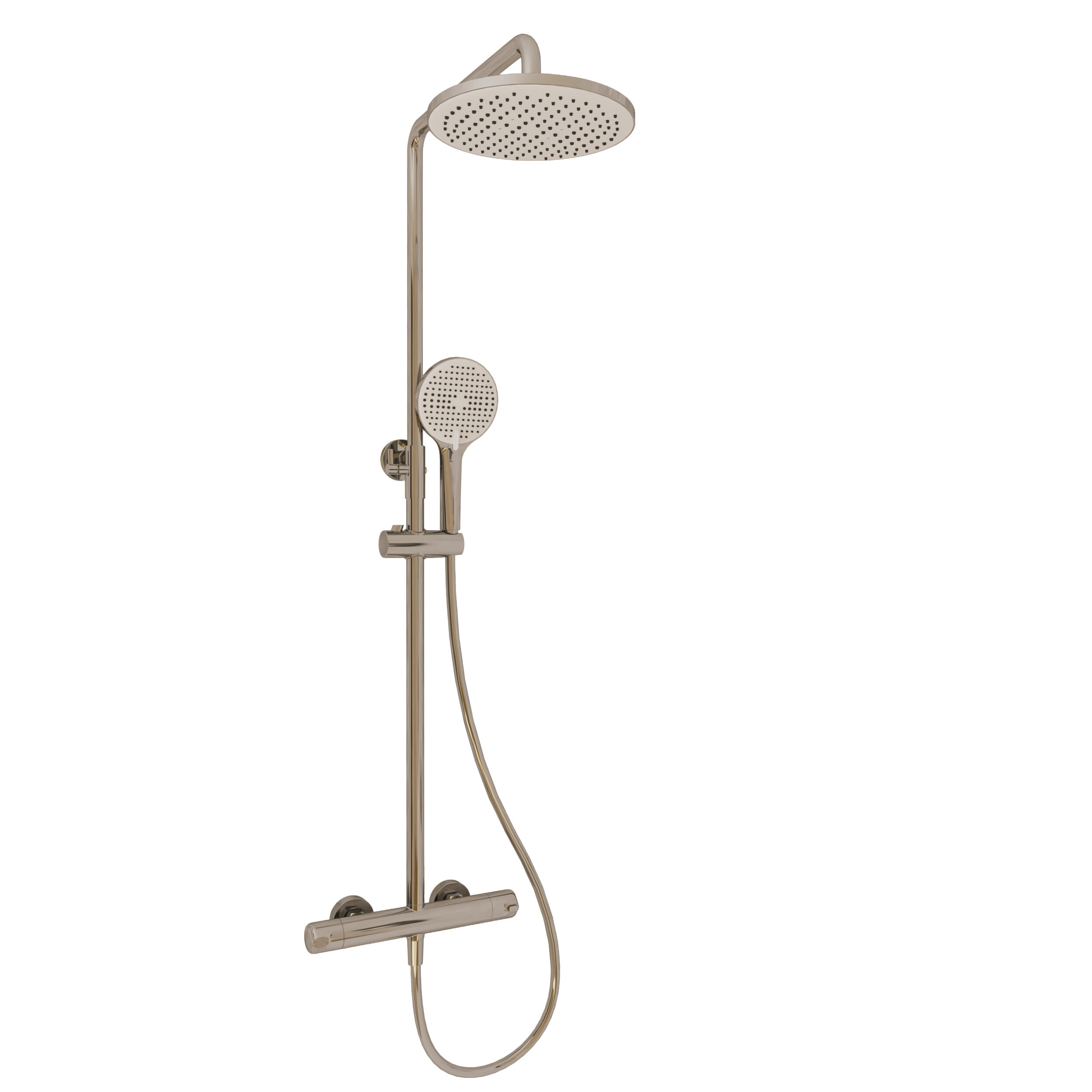 Columna de ducha termostática Round cromada de 131 cm de altura | Leroy ...