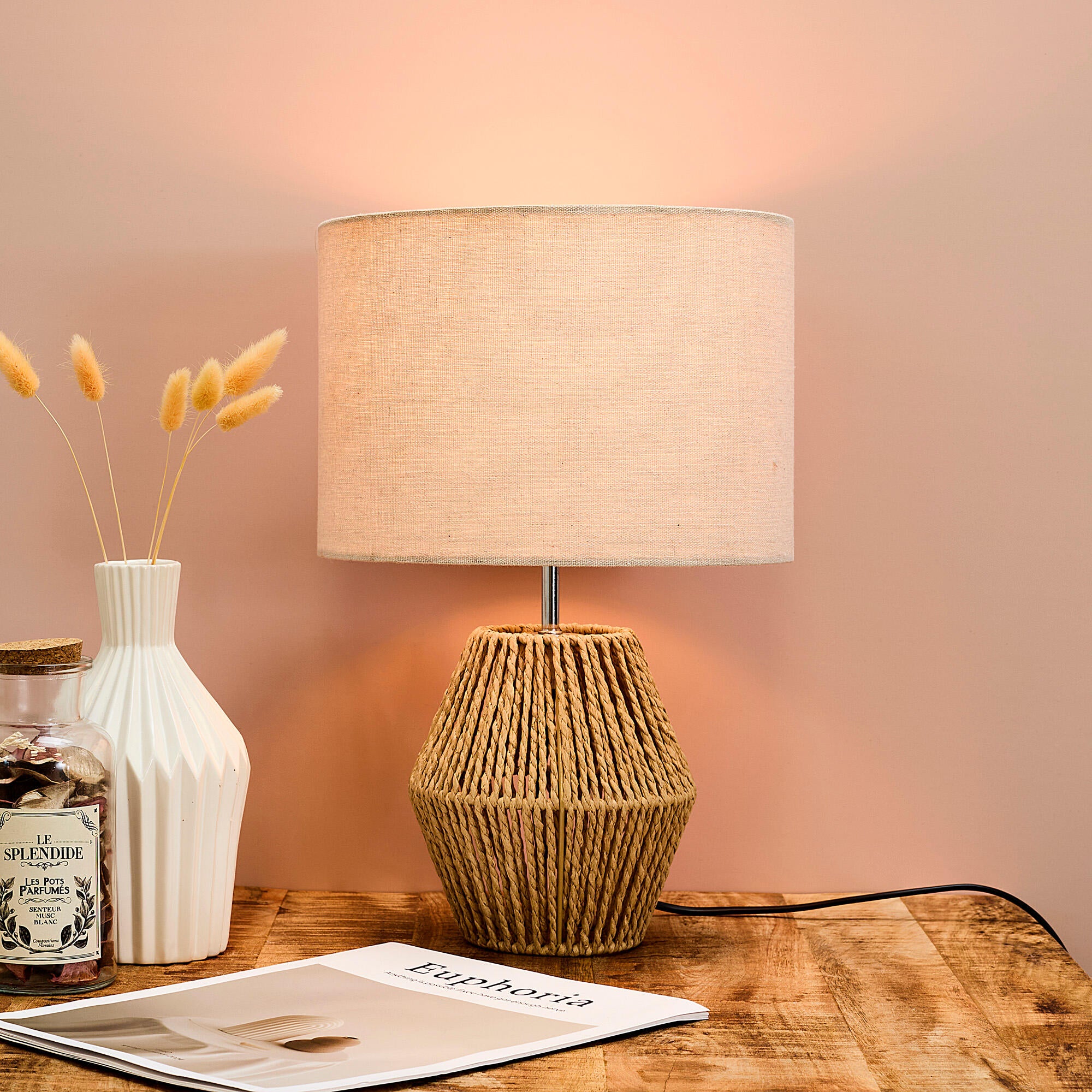Lámpara de mesa LED Lina THE HOME DECO FACTORY con estructura marrón ...