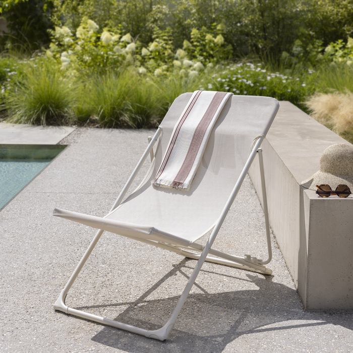 Chilienne de jardin pliable Lima en acier beige | Leroy Merlin