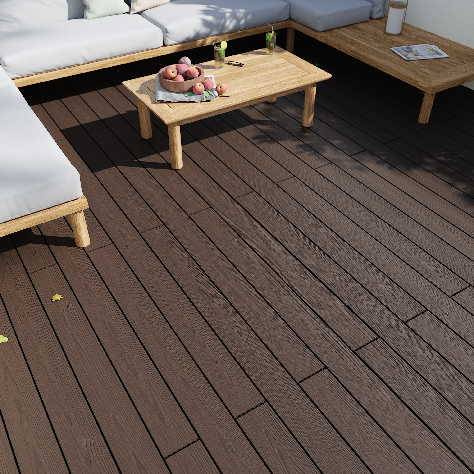 Lama composite Himya 240x14,5x2,1cm color madera oscuro NATERIAL ...