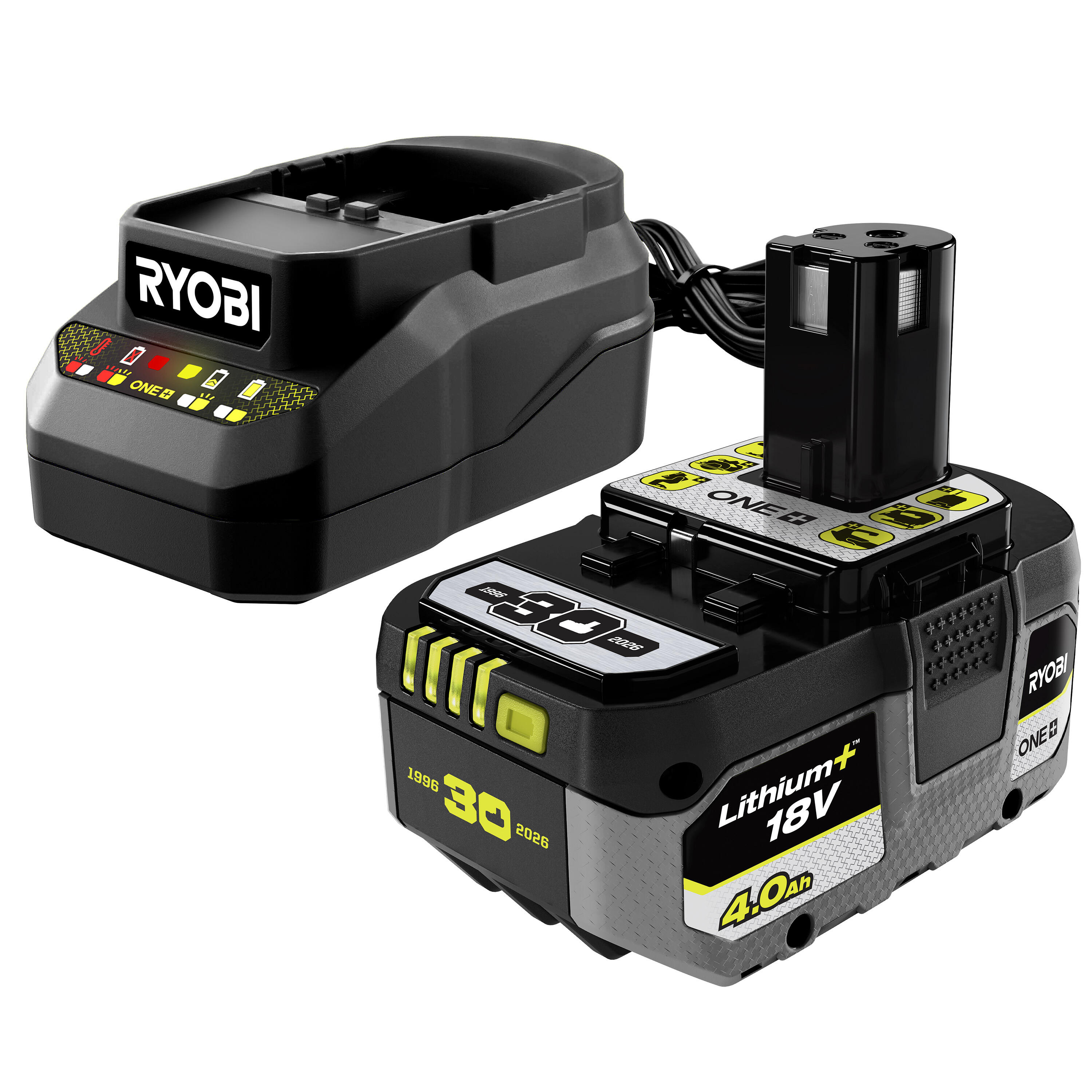 Batterie et chargeur RYOBI, 18 V, 4 Ah Rc18120b-140xg lithium-ion ...