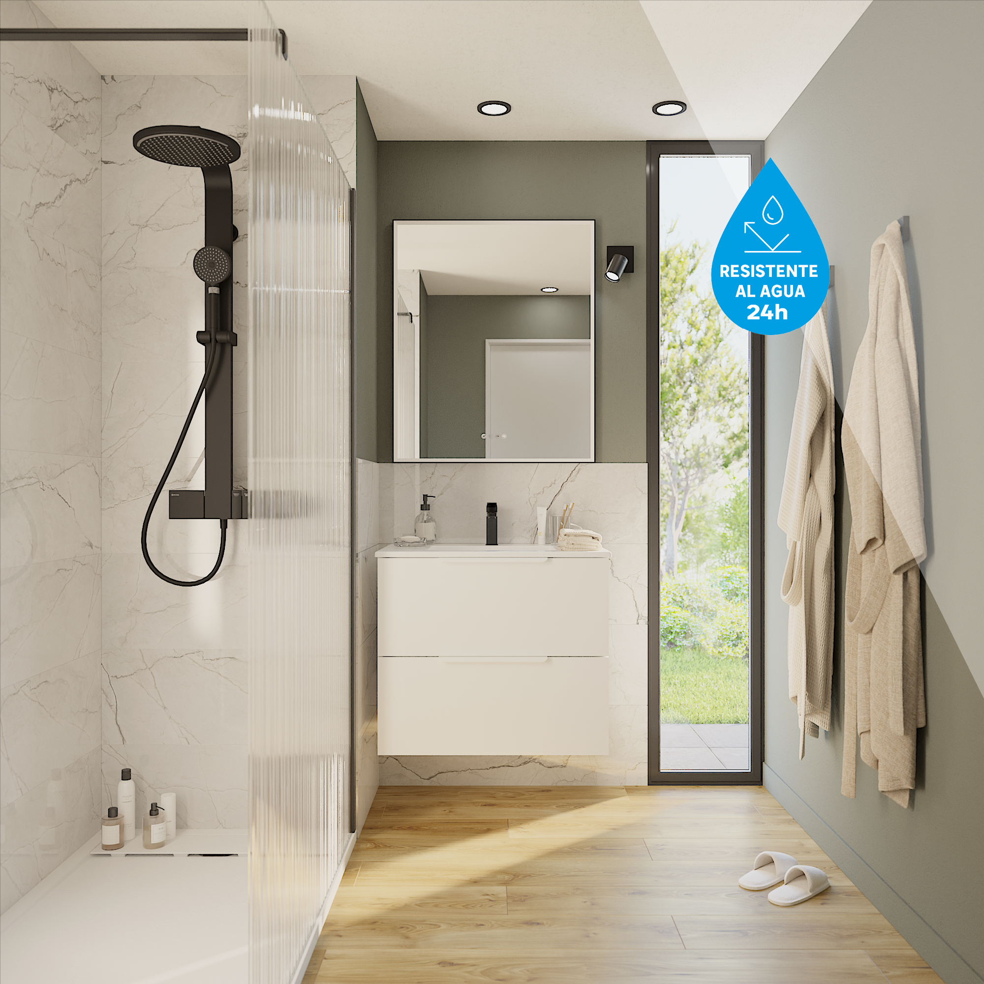 Suelo laminado Intenso water resistant 24h 8mm Malte efecto imitación ...