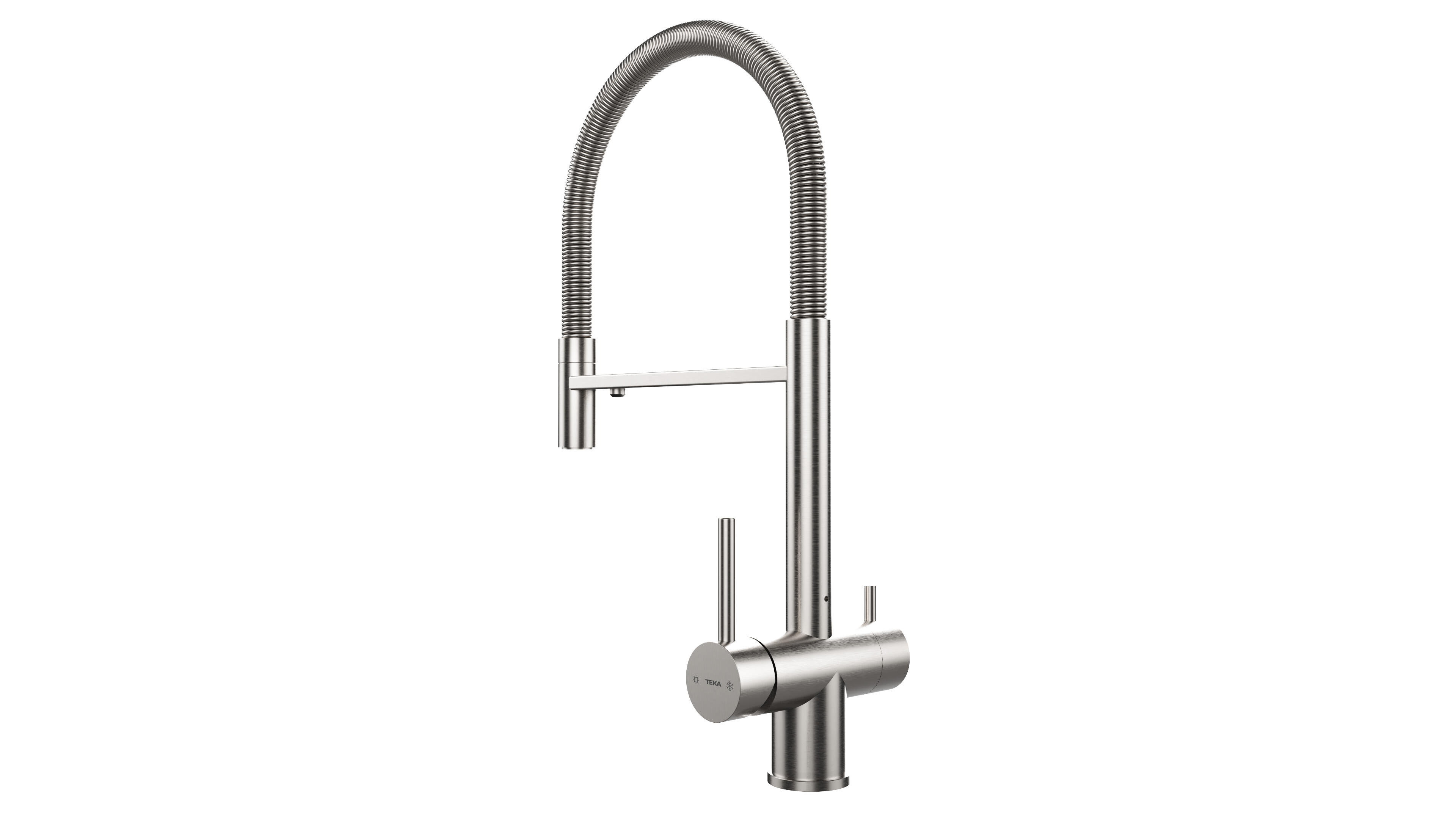 Grifo de cocina monomando caño alto TEKA UNI 3913 extraíble plata ...
