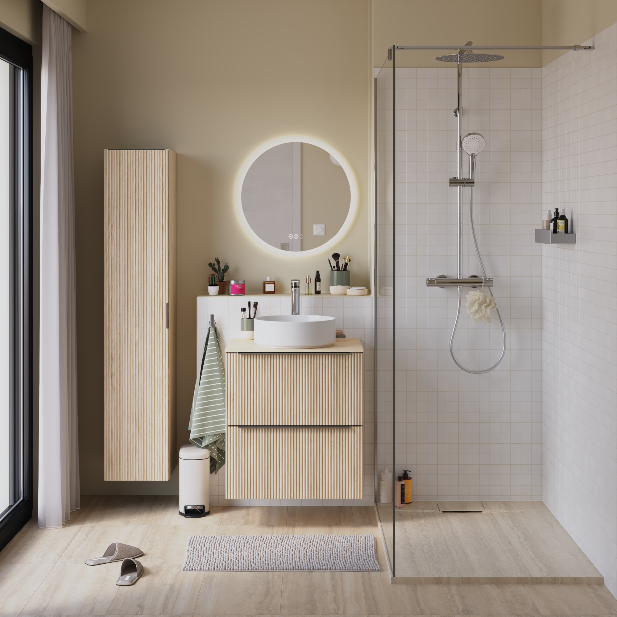 Colonne 1p l.30 x H.154 x P.35 cm effet chêne naturel Groove | Leroy Merlin