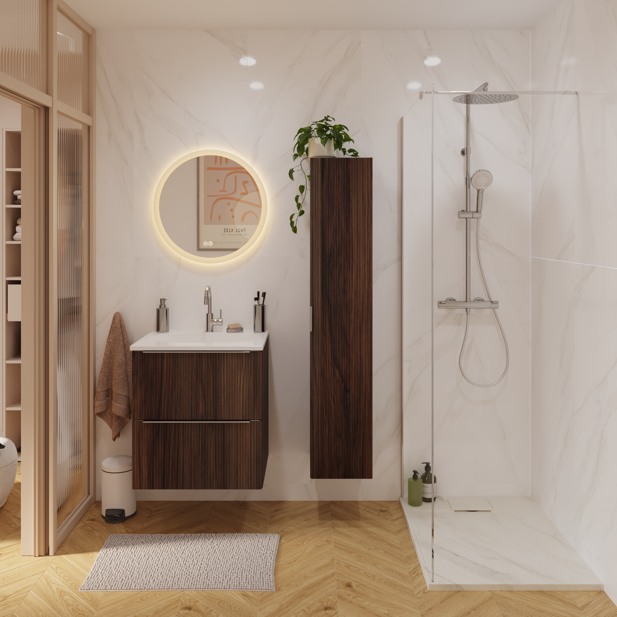 Colonne 1p l.30 x H.154 x P.35 cm effet noyer Groove | Leroy Merlin