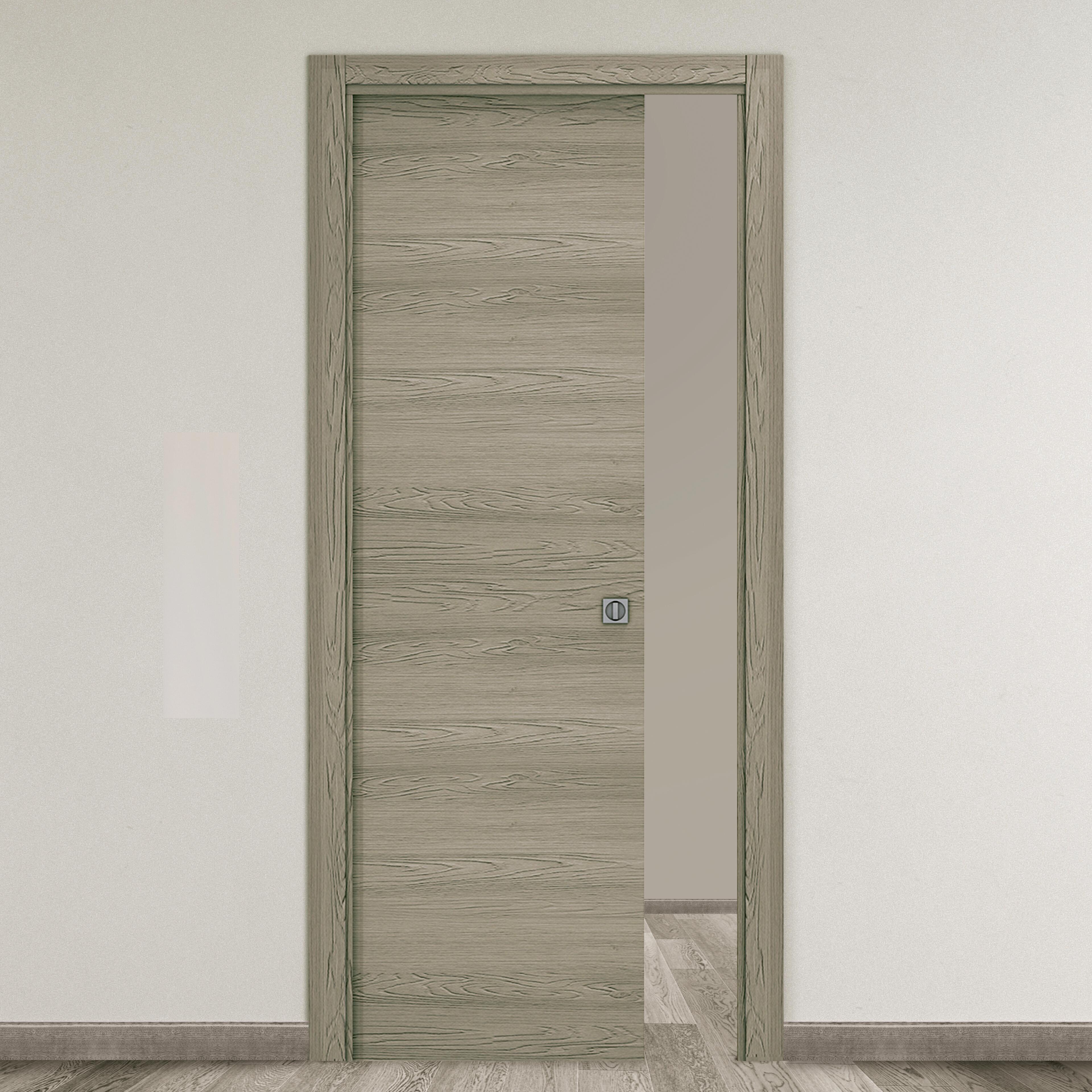 Porta interna scorrevole Almond in legno colore avena, L 70 x H 210 cm ...