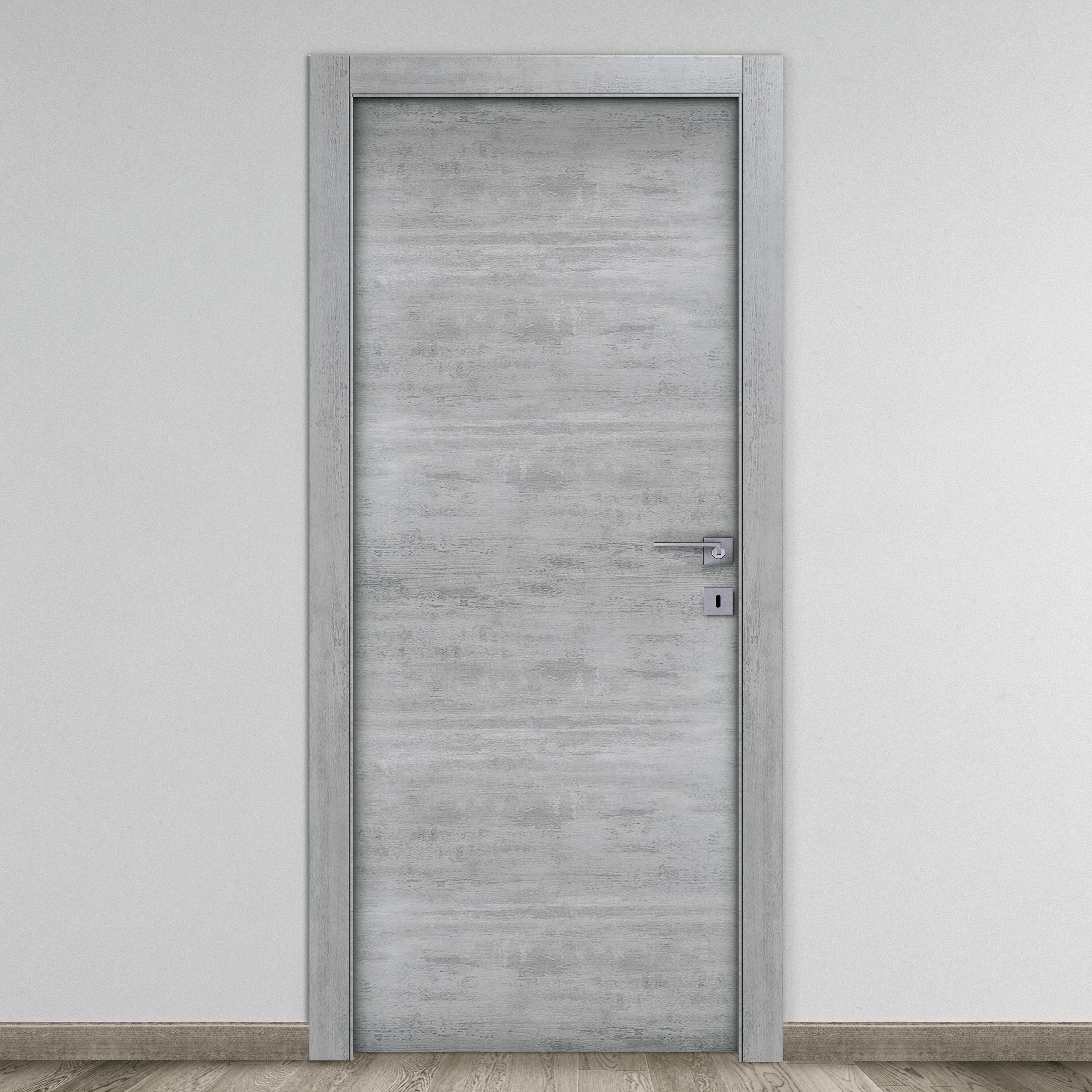 Porta battente Beton rovere grigio L 60 x H 210 cm reversibile | Leroy ...