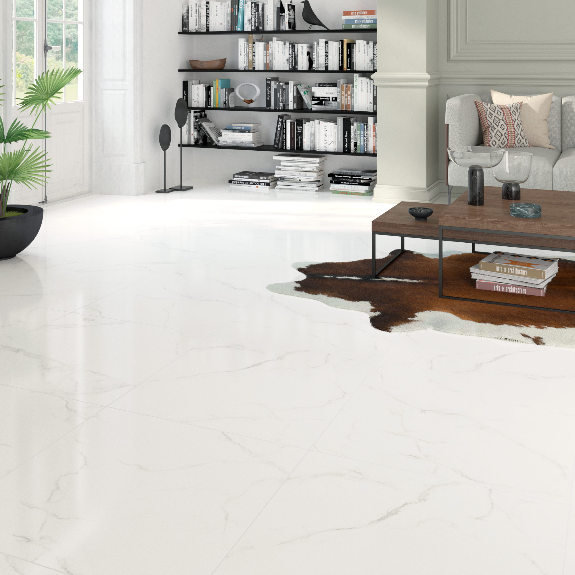 Gres szkliwiony Calacatta Silver 60x60 Artens - Leroy Merlin