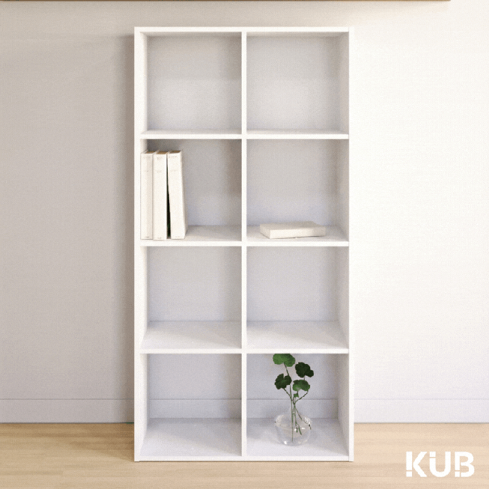 Cube de rangement SPACEO Kub blanc 2X4 cases H139.3 x l70.4 x P31.7 cm ...