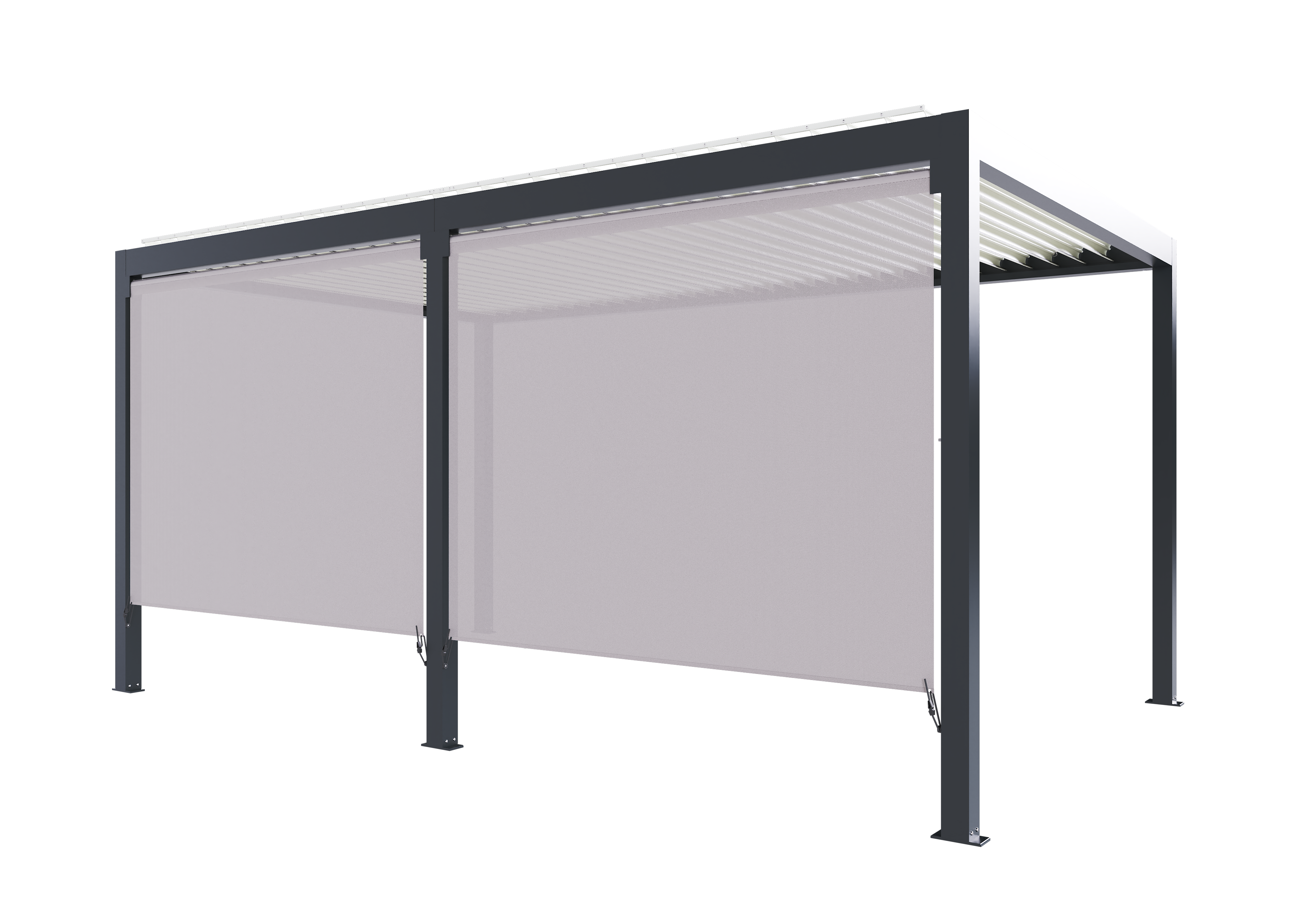 Toldo pérgola Caleta de PVC gris / plata 10x500cm | Leroy Merlin