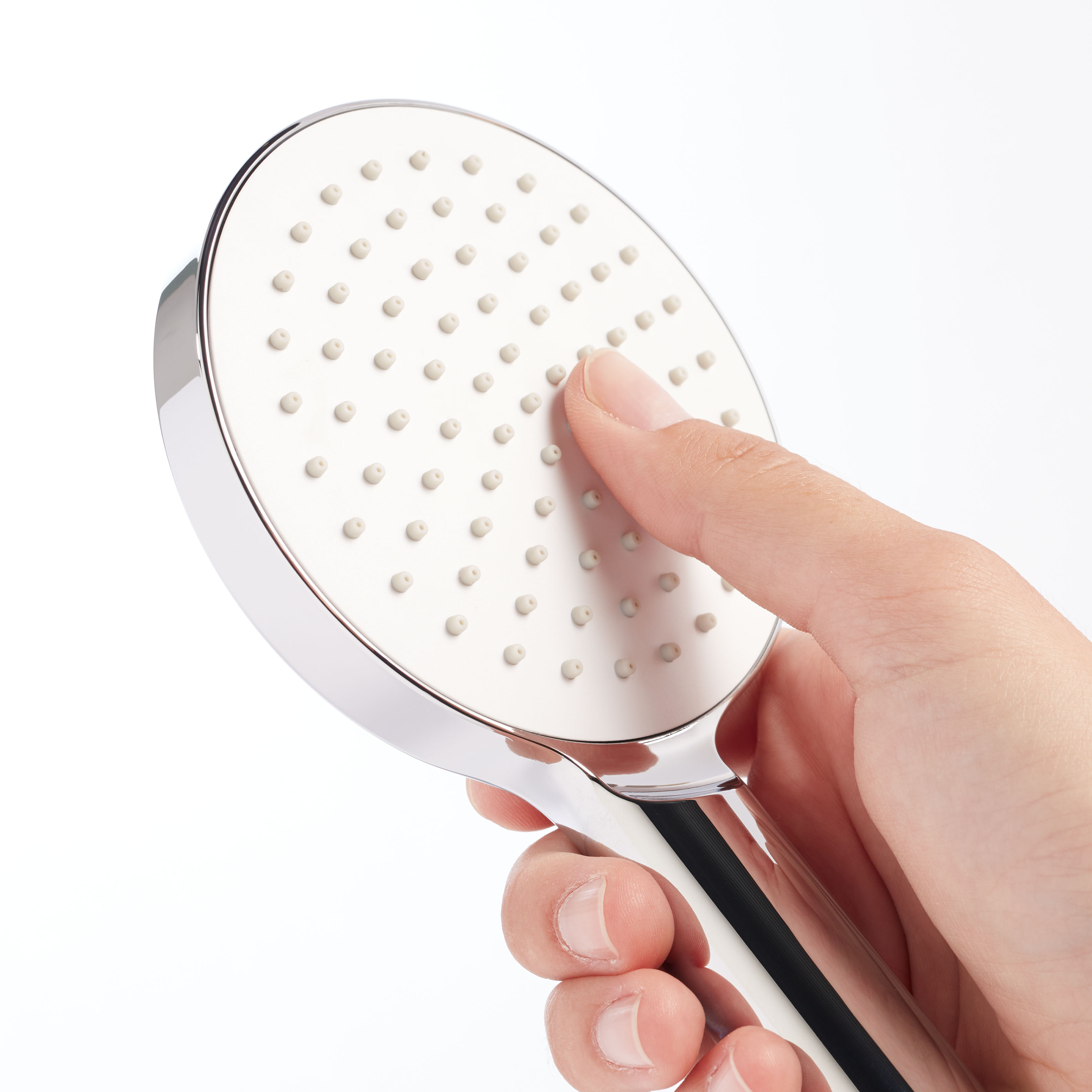 Pommeau de douche 1 jet, flexible et barre chromé SENSEA Essential ...