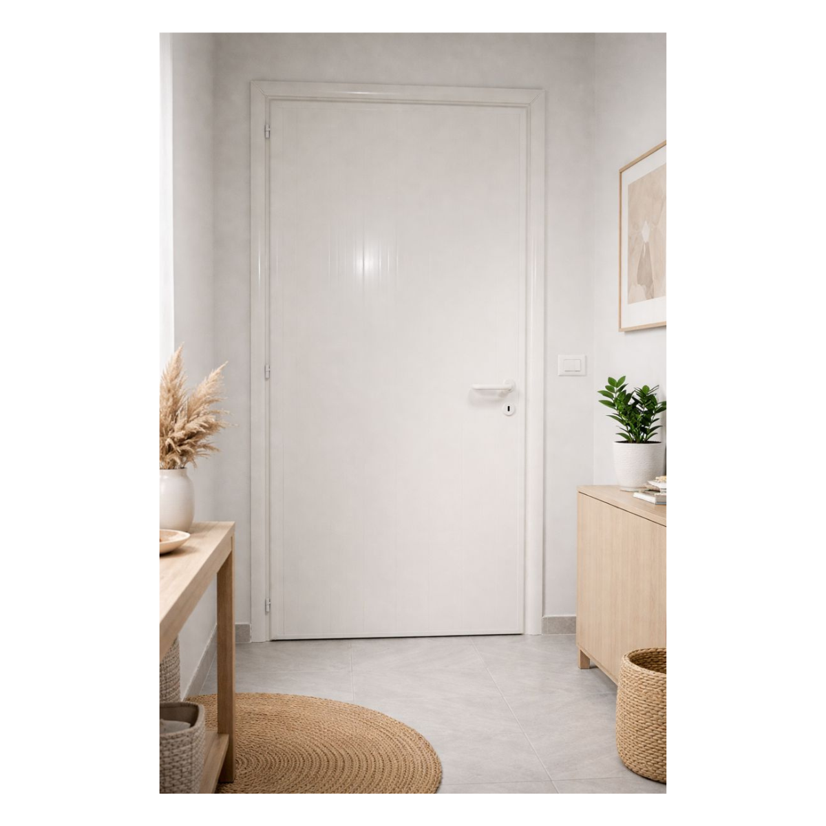 Porta interna a battente in PVC, L 70 x H 210 cm, bianca, tirare a ...