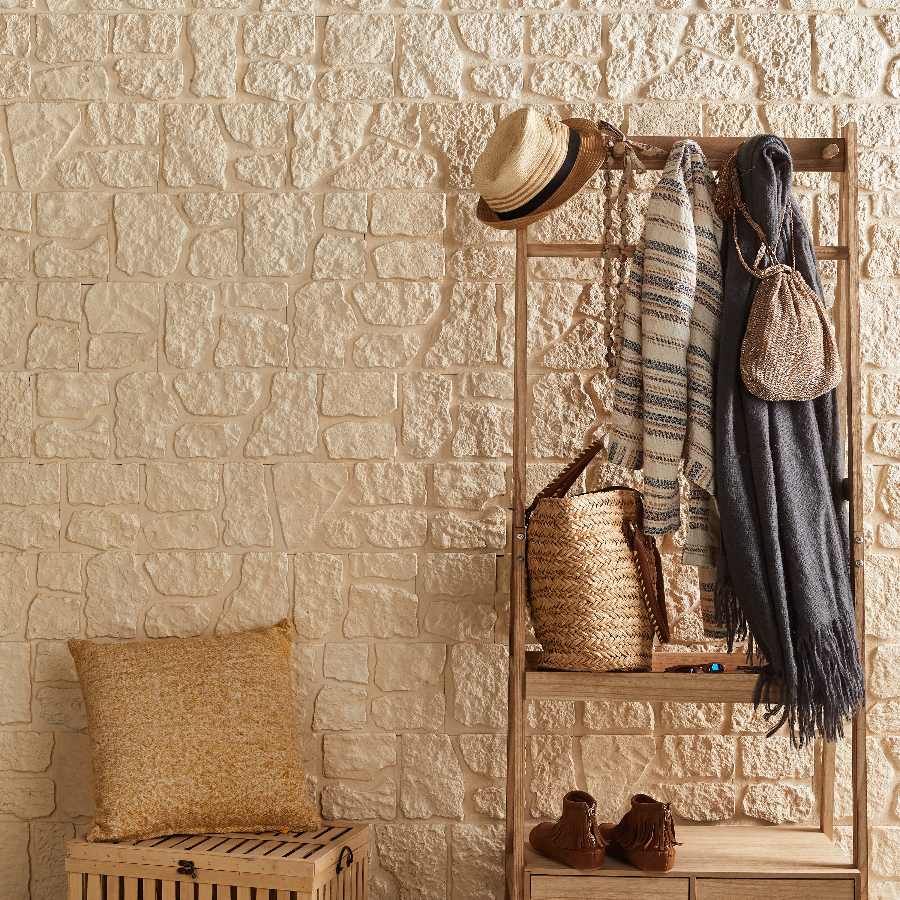 Plaquette de parement plâtre effet roche Cloud intérieur | Leroy Merlin