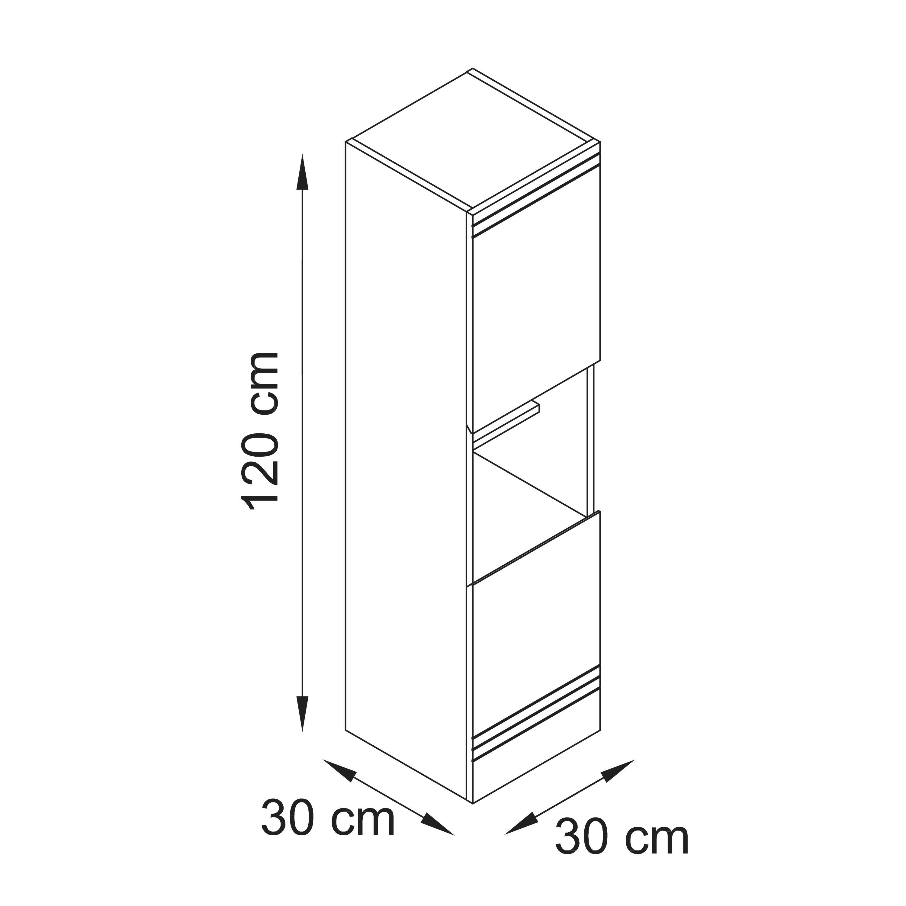 Colonne de salle de bains 2p l.30 x H.120 x P.30 cm effet chêne Arty ...