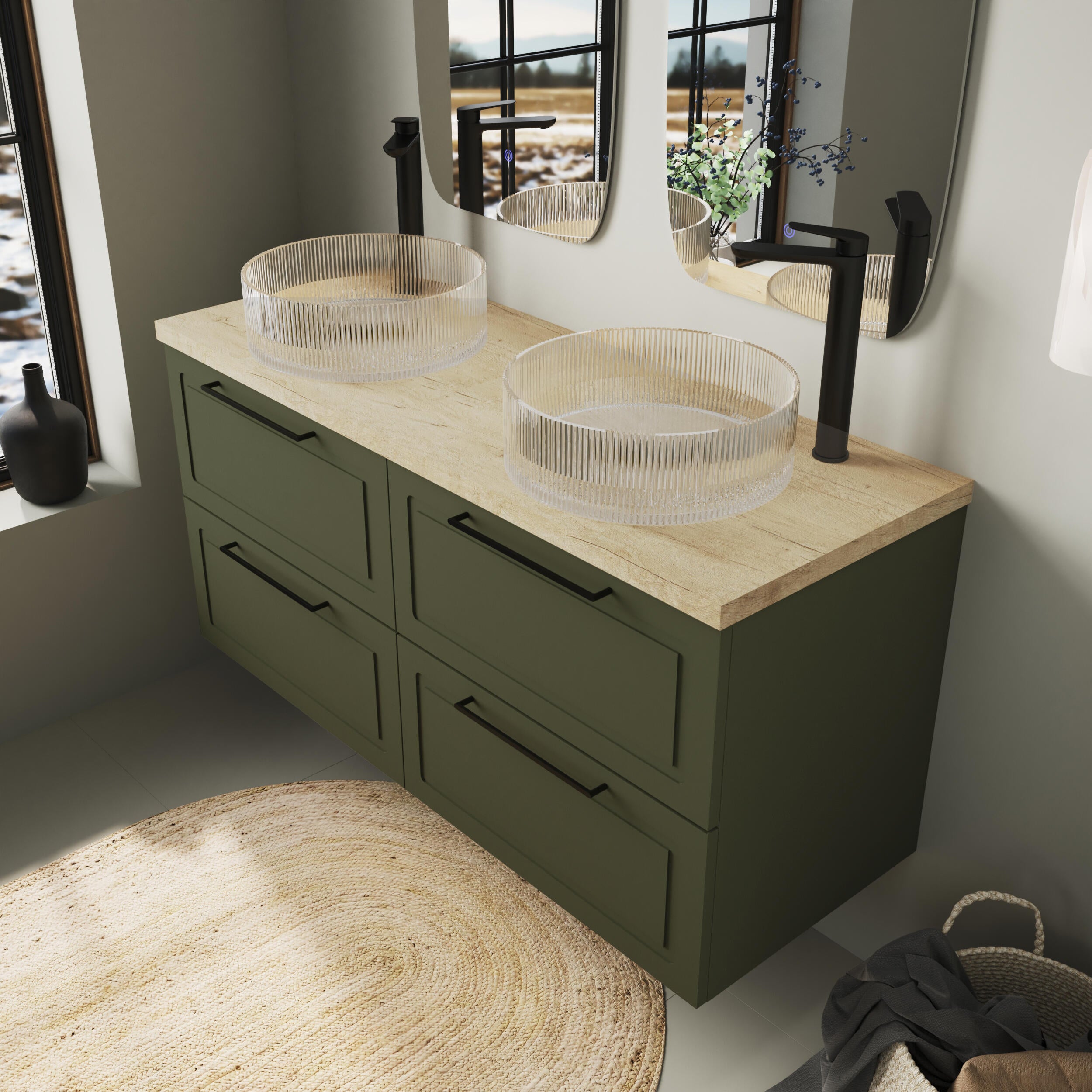 Mueble de baño CHIC BOHEME verde 120x46 cm (lavabo no incluido) | Leroy ...