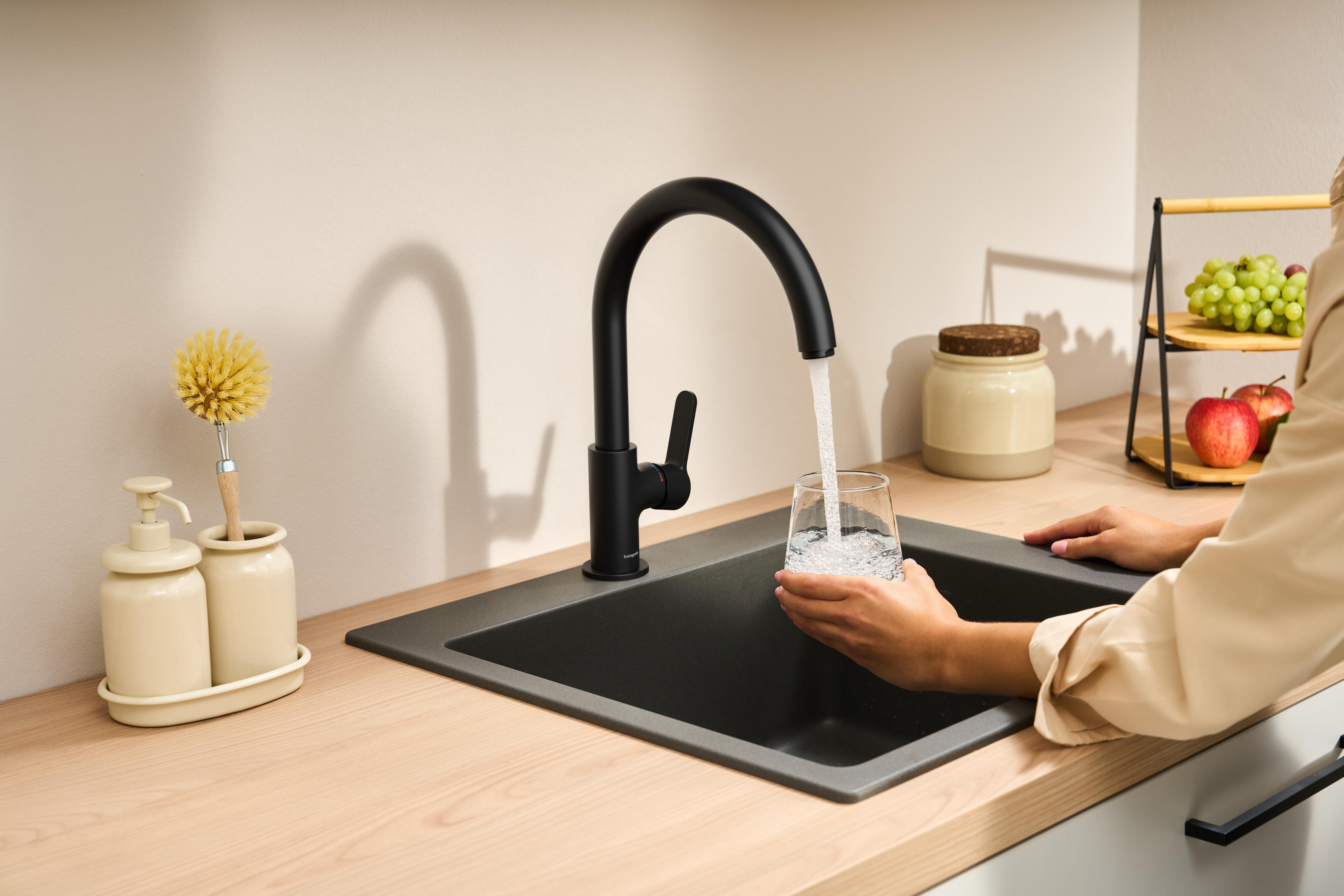 Robinet de cuisine noir, Stamis S 210, HANSGROHE | Leroy Merlin
