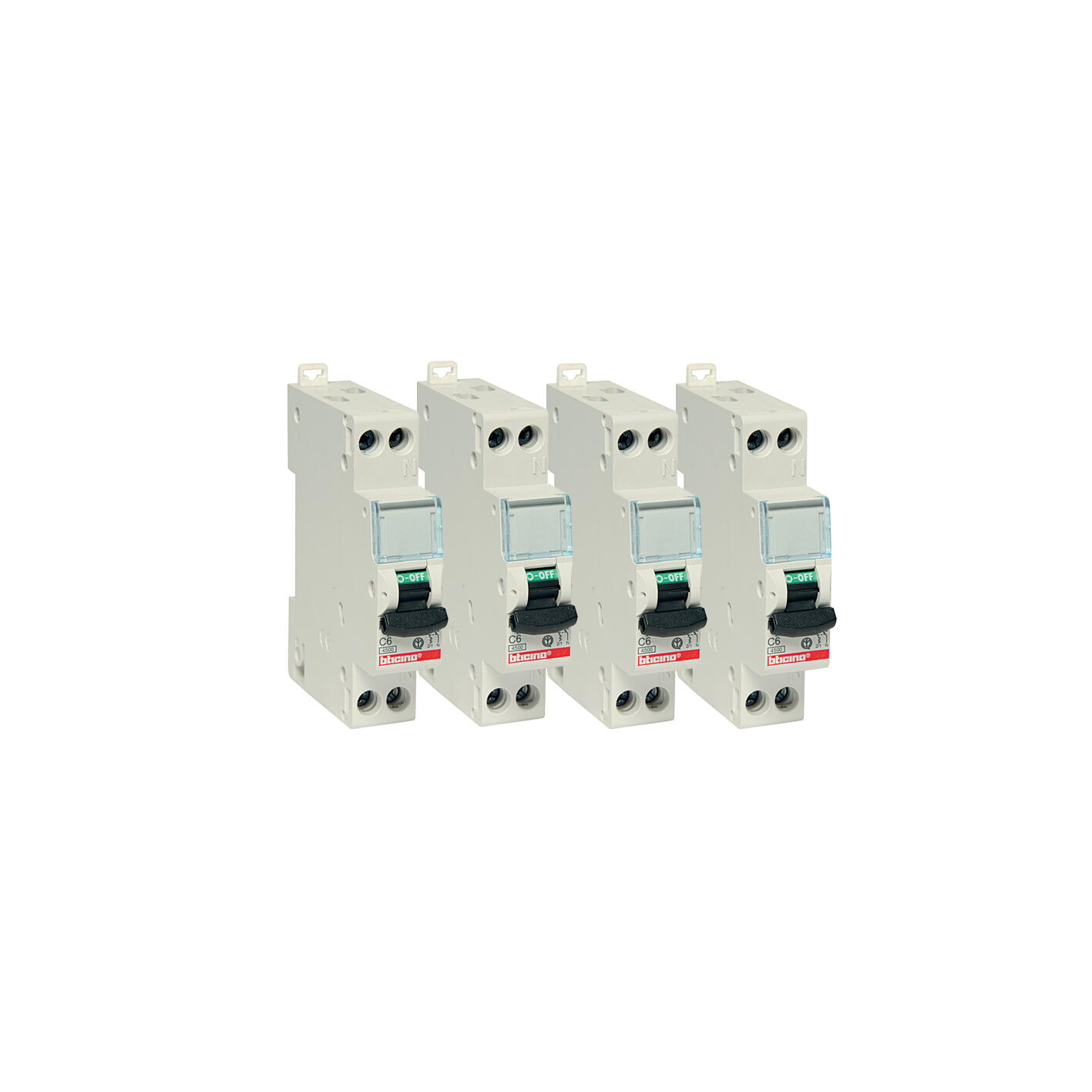 Kit Interruttore magnetotermico BTICINO FC881C10 1P +N 10A 4.5kA C 1 modulo 230V, 4 pezzi ...