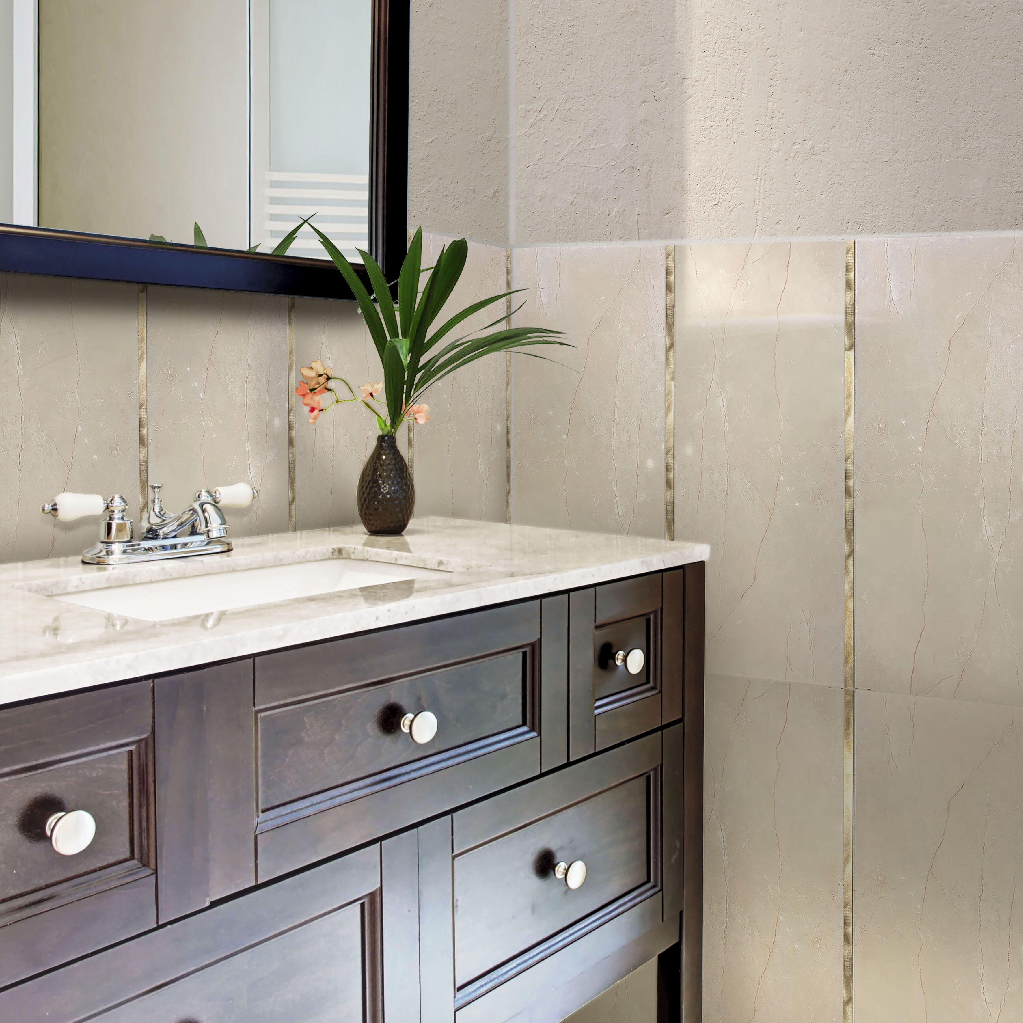 Listello in alluminio Spazzolato L 60 x L 8 cm, sp. 15 mm, bronzo ...