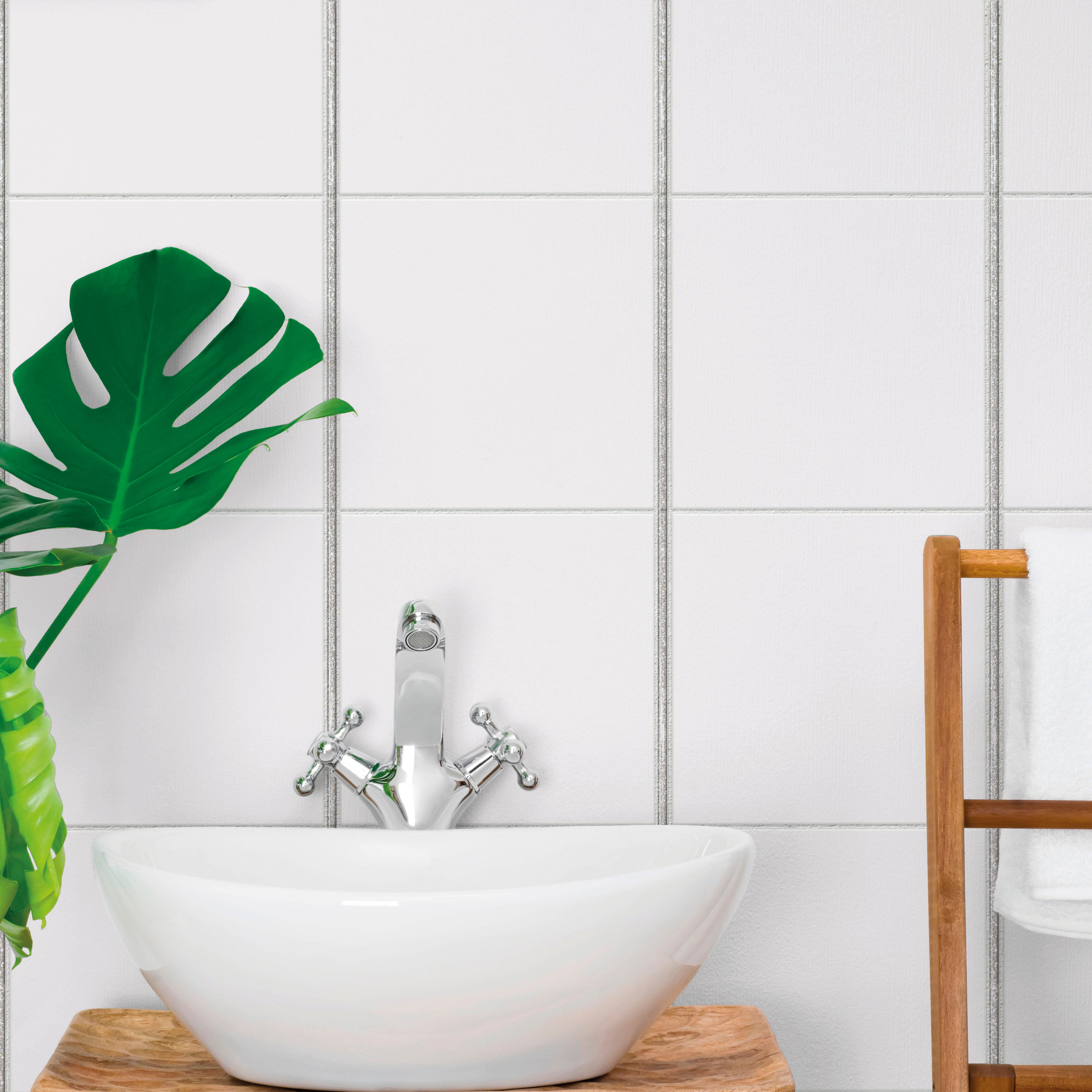 Listello in alluminio listell oglitter silvr L 60 x L 0.5 cm, sp. 8 mm ...